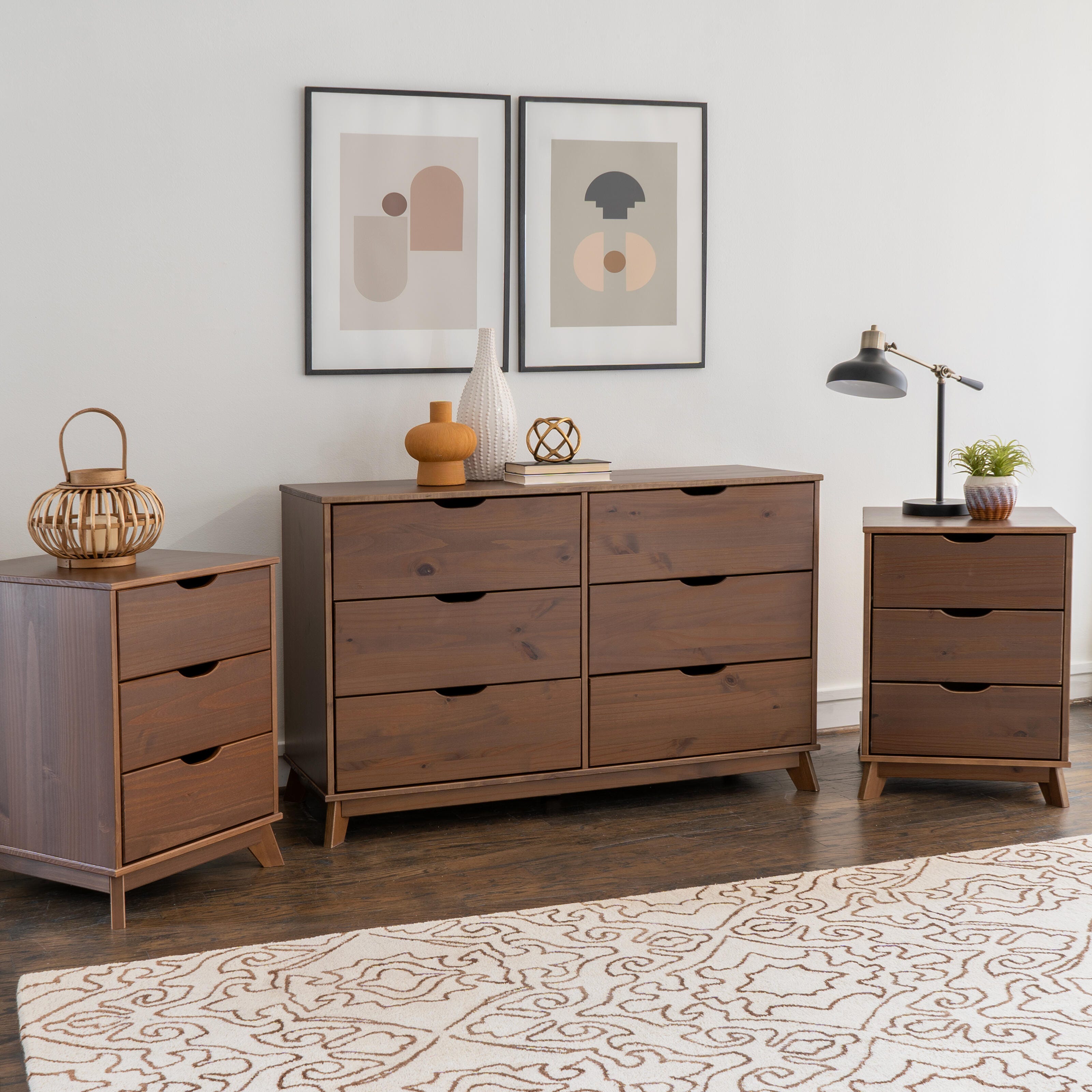Click here for Linon Pierce 2 Nightstands and Dresser Set  Walnut prices