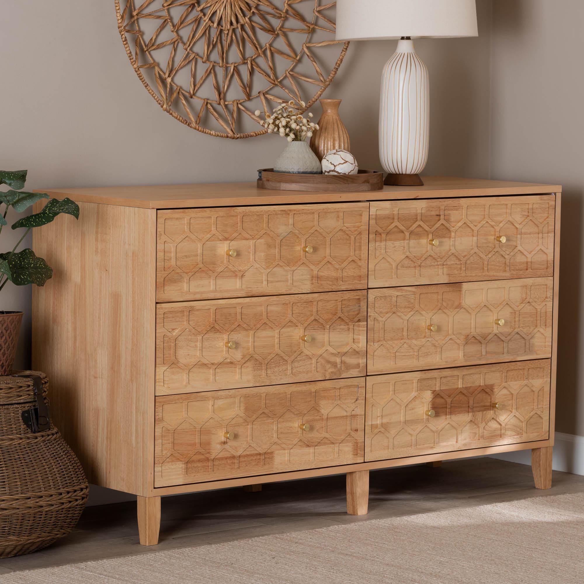 Click here for Baxton Studio Hosea 55 6 Drawer Dresser  Natural prices