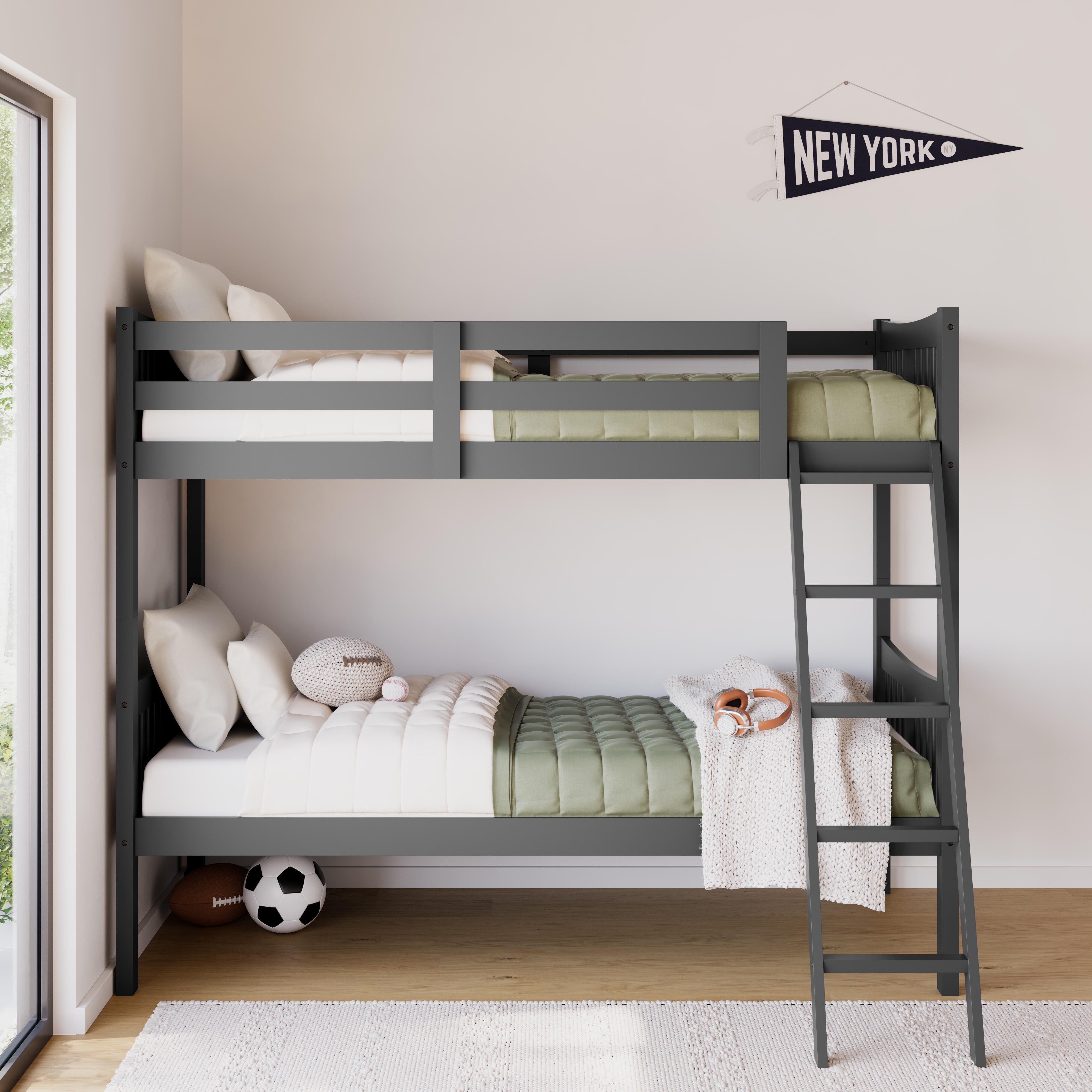 Click here for Storkcraft Caribou Twin-over-Twin Bunk Bed  Gray prices