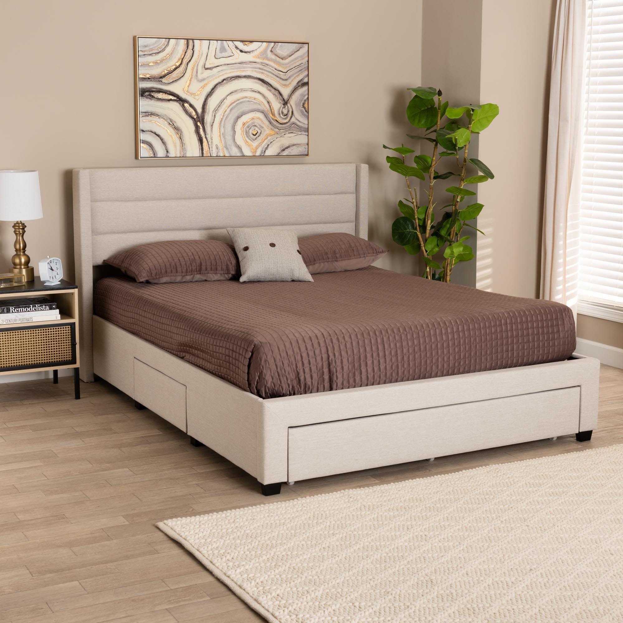 Click here for Baxton Studio Braylon Queen Panel Platform Bed wit... prices
