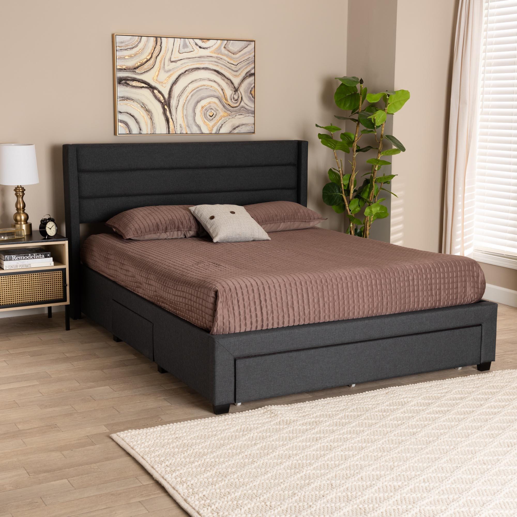 Click here for Baxton Studio Braylon Full Panel Platform Bed with... prices