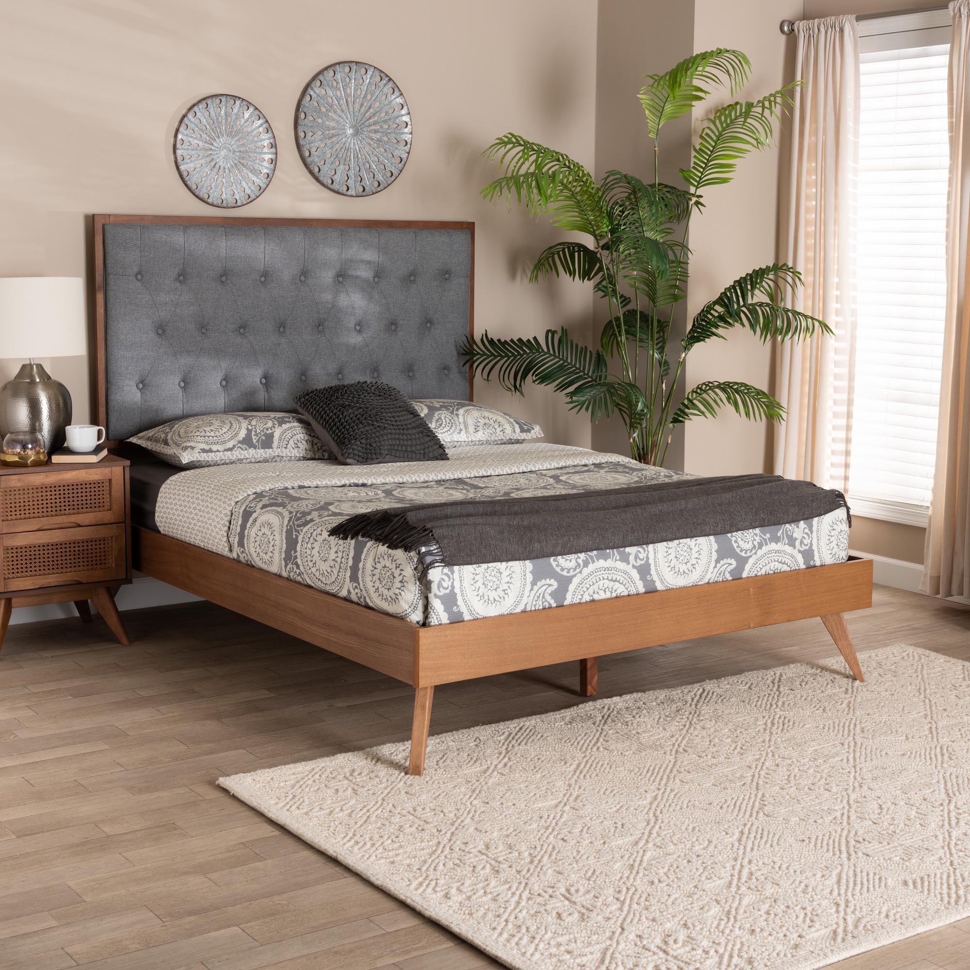 Click here for Baxton Studio Dericia King Panel Platform Bed  Gra... prices