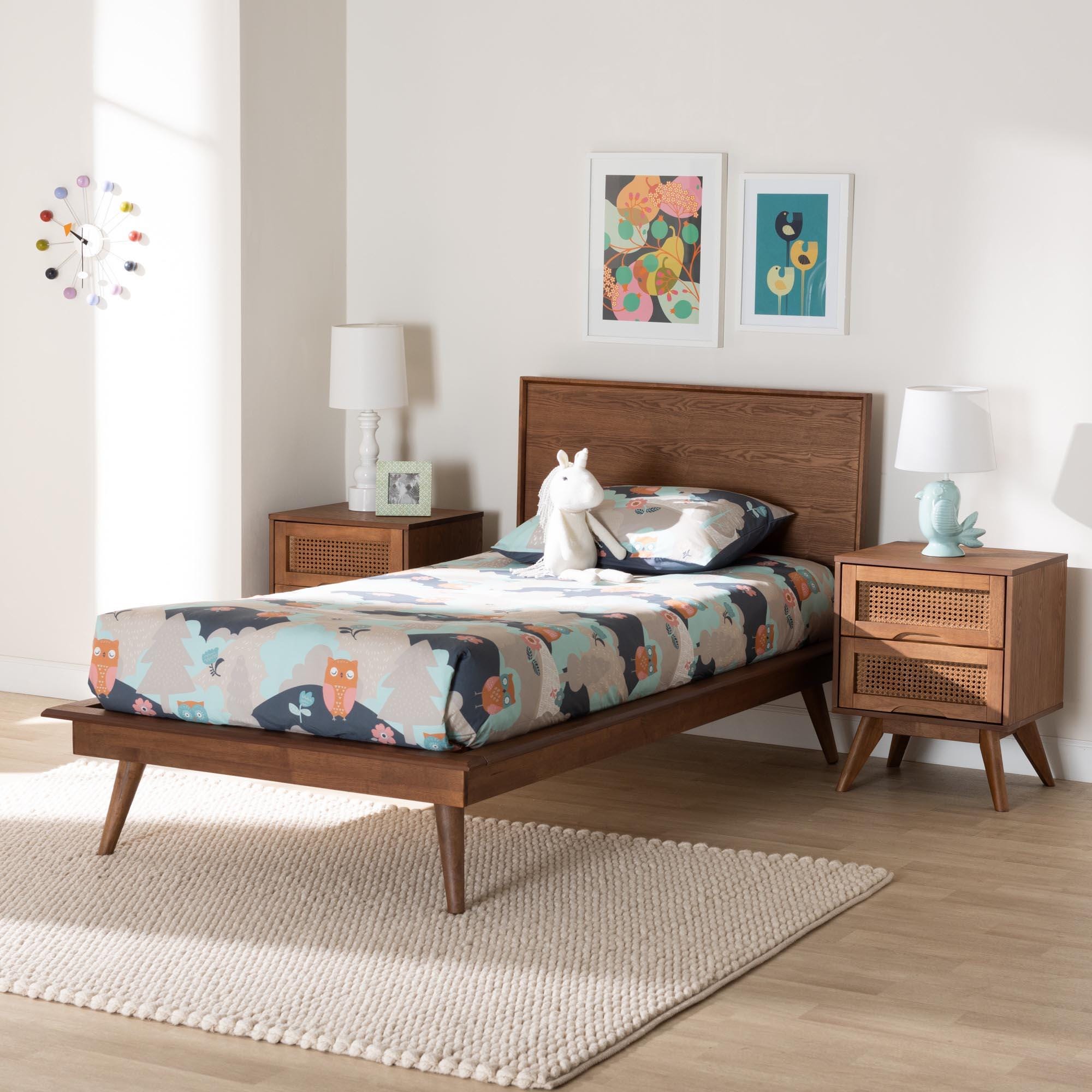 Click here for Baxton Studio Melora Twin Panel Bed with 2 Nightst... prices