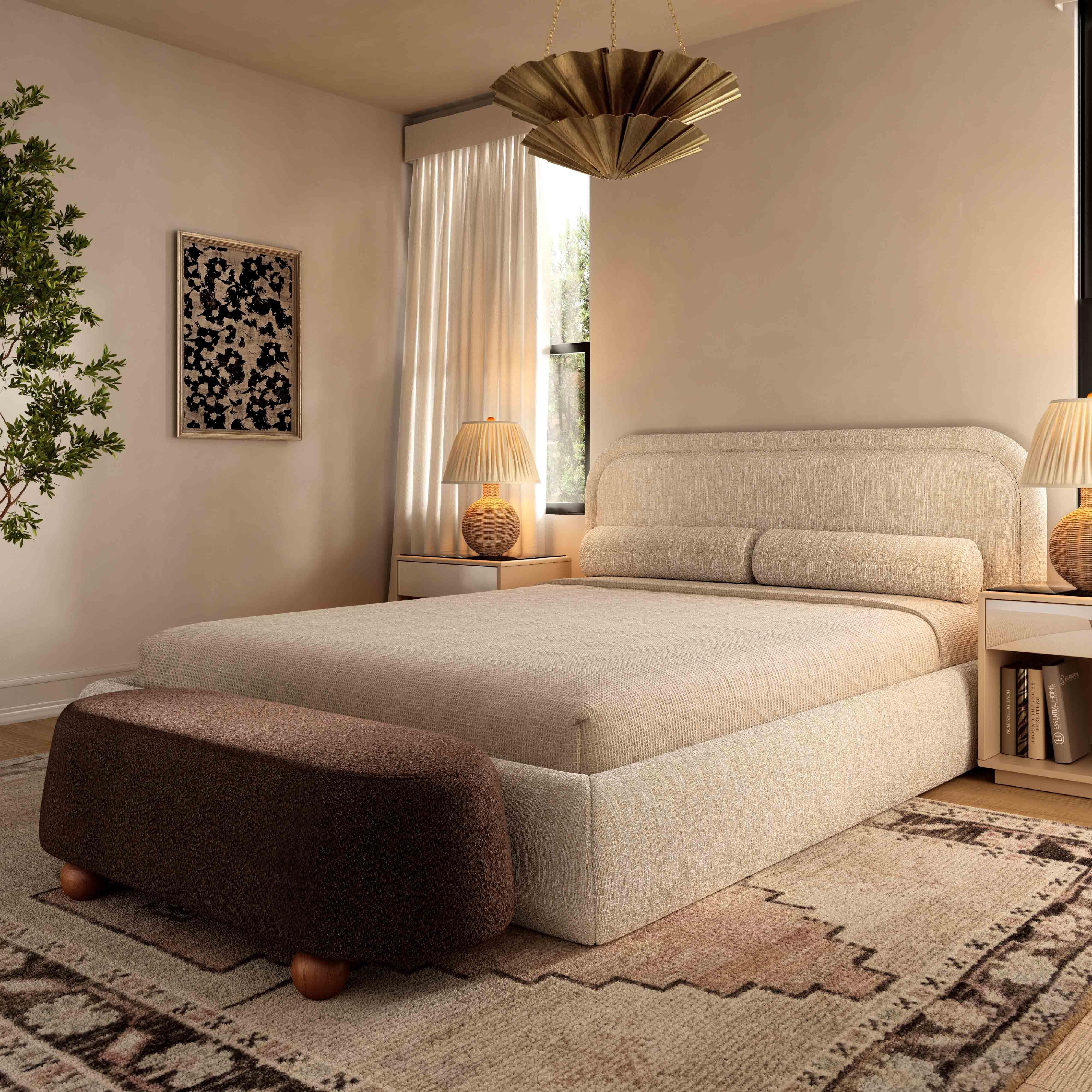 Click here for TOV Furniture Murielle King Panel Bed  Cream prices