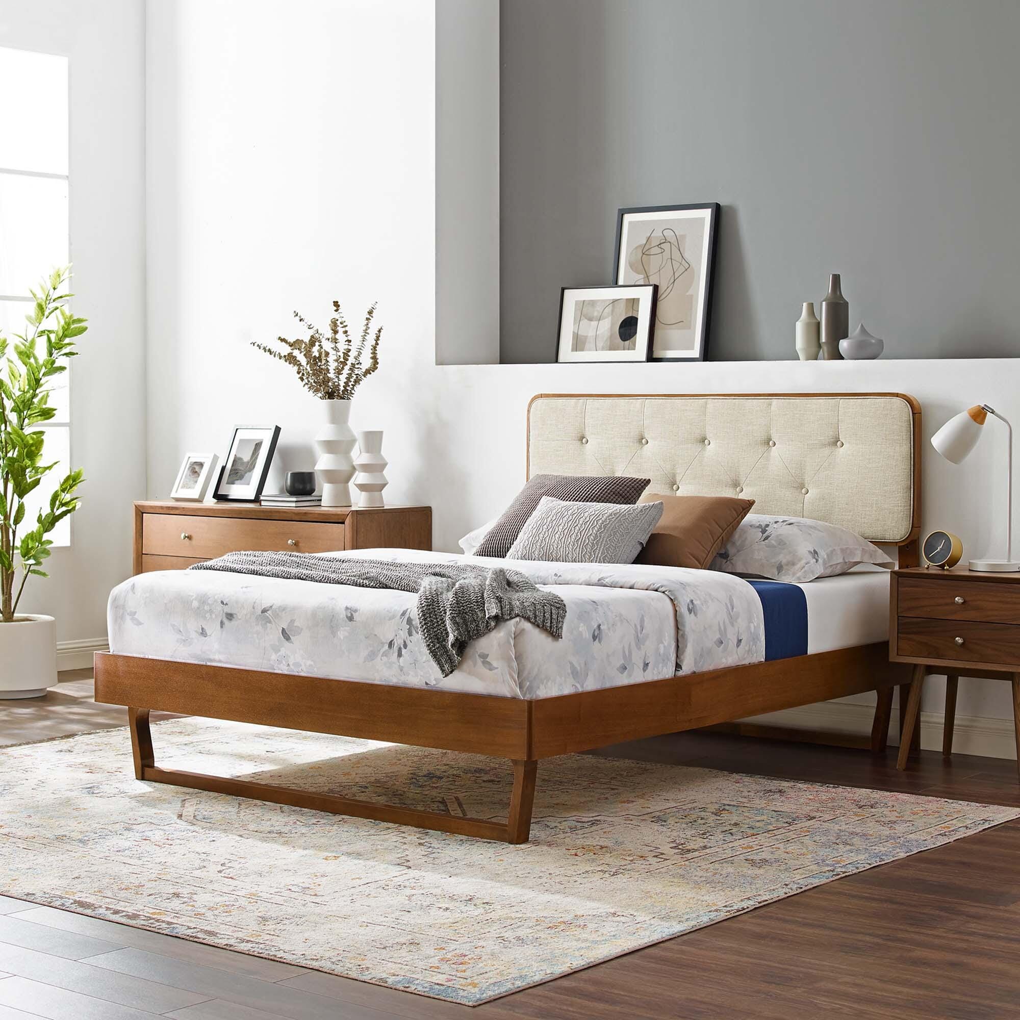 Click here for Modway Bridgette King Platform Bed With Angular Fr... prices