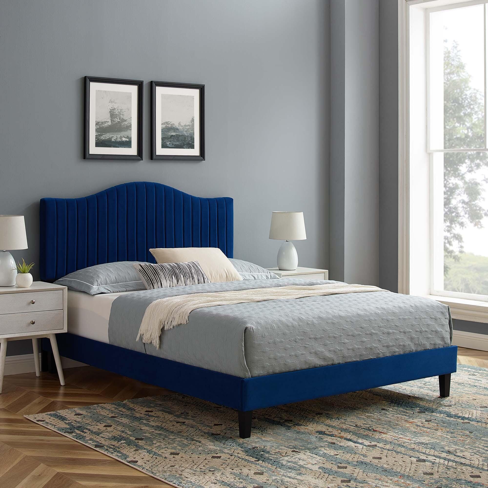 Click here for Modway Juniper Tufted King Platform Bed  Navy prices