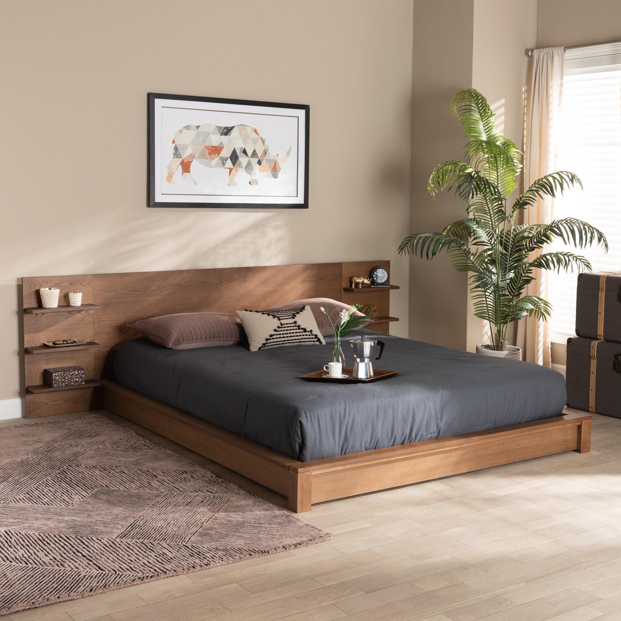 Click here for Baxton Studio Elina King Platform Bed With Storage... prices