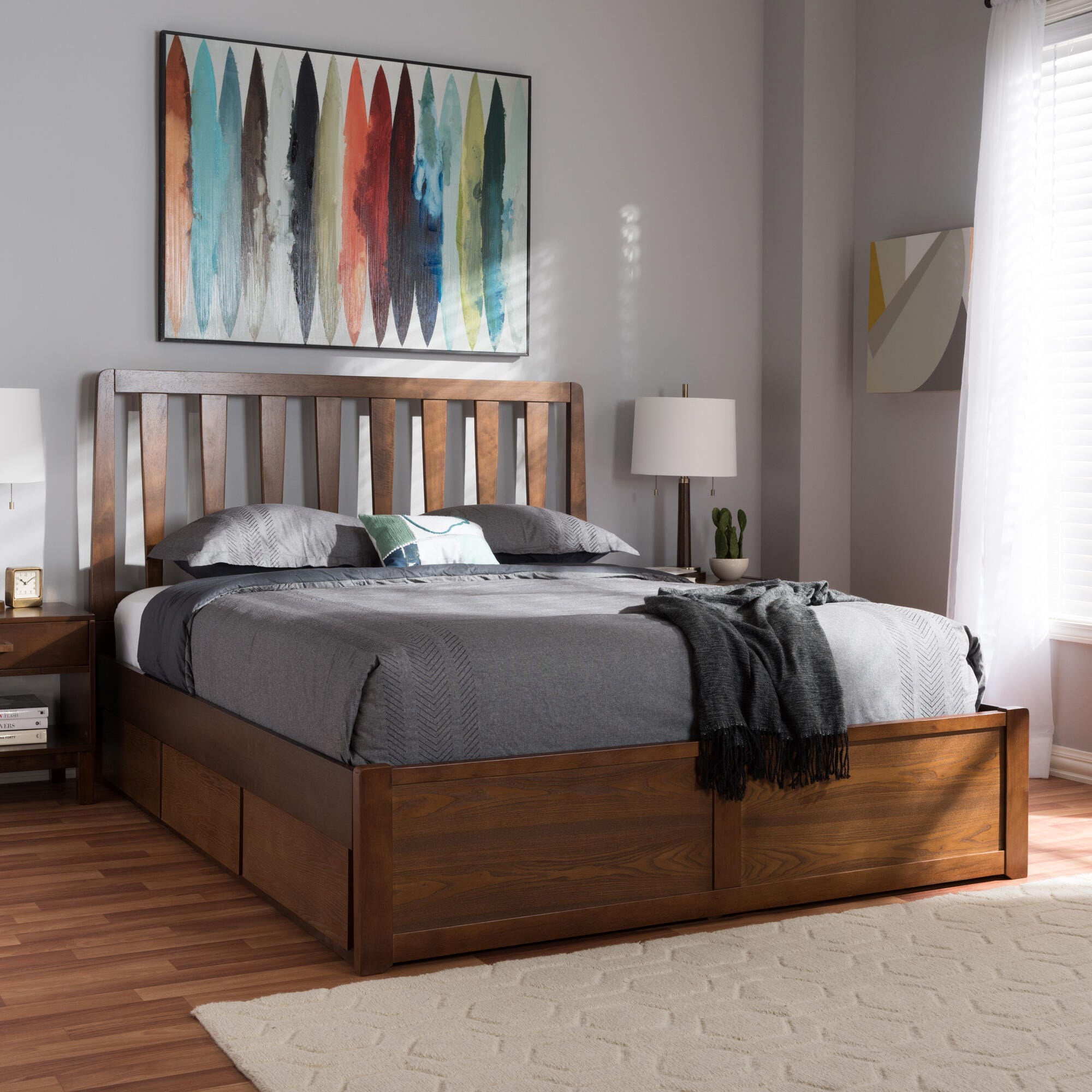 Click here for Baxton Studio Raurey Queen Platform Bed With Stora... prices