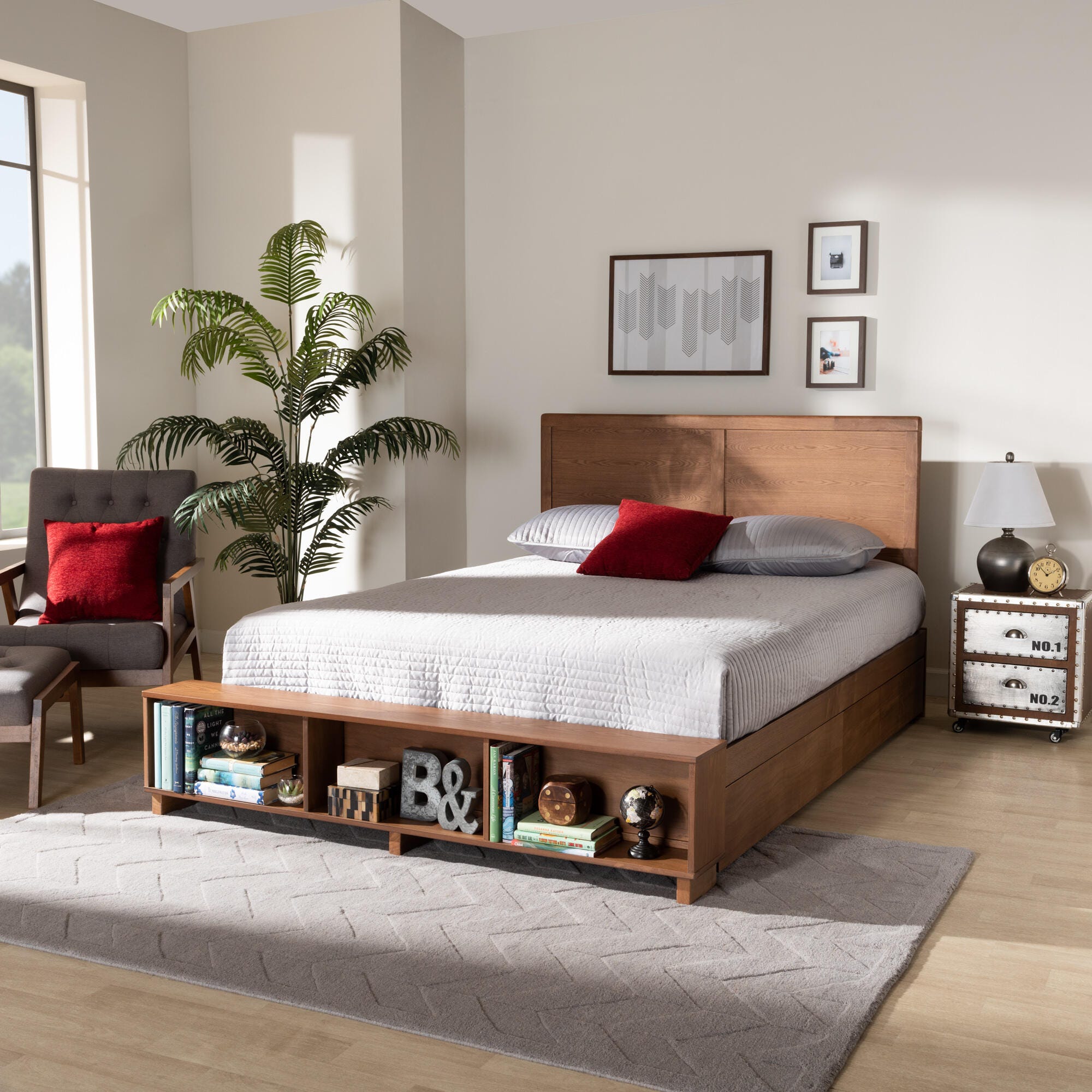Click here for Baxton Studio Tamsin Queen Platform Bed With Stora... prices