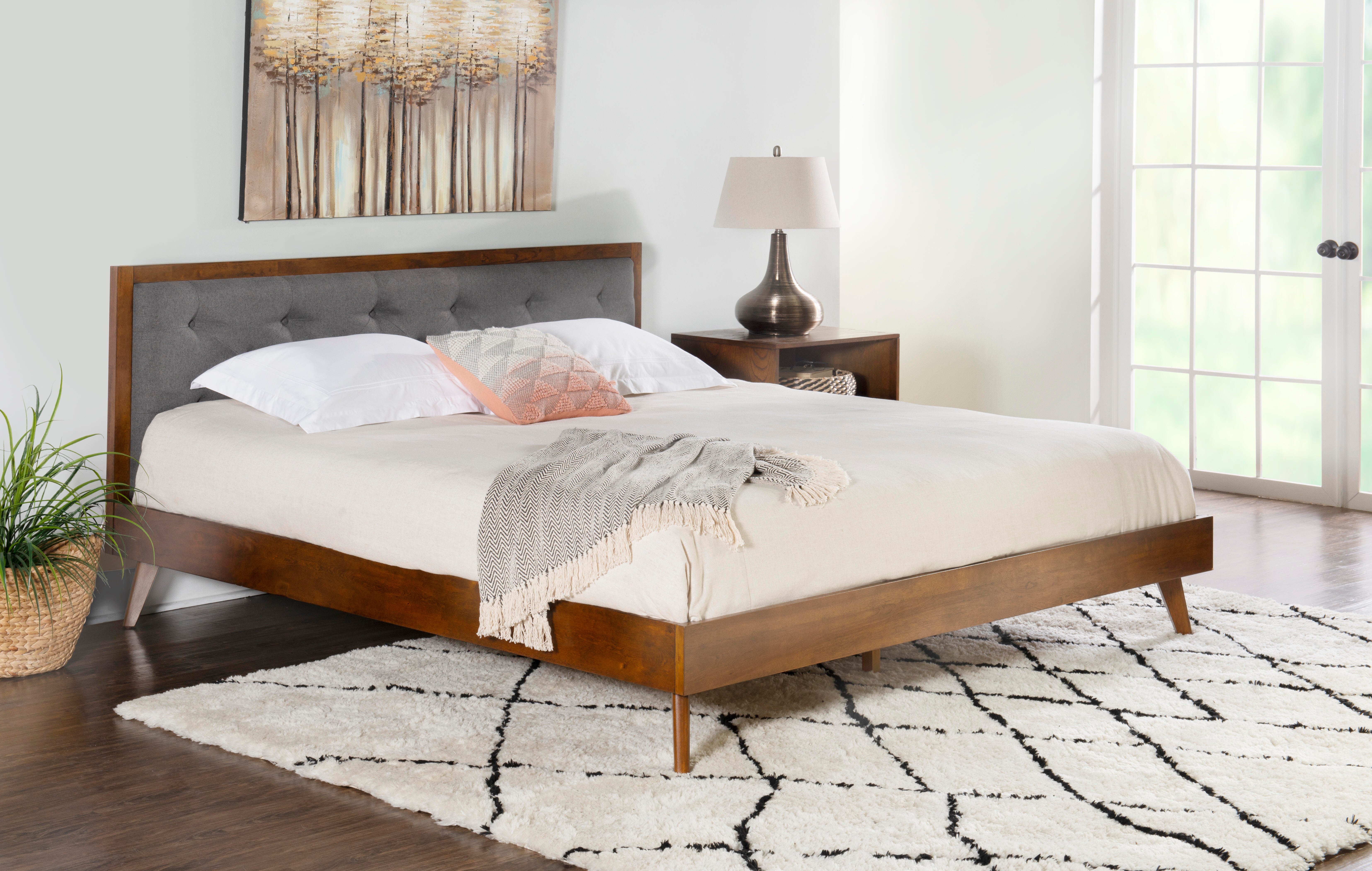 Click here for Linon Adair King Platform Bed  Brown/Gray prices