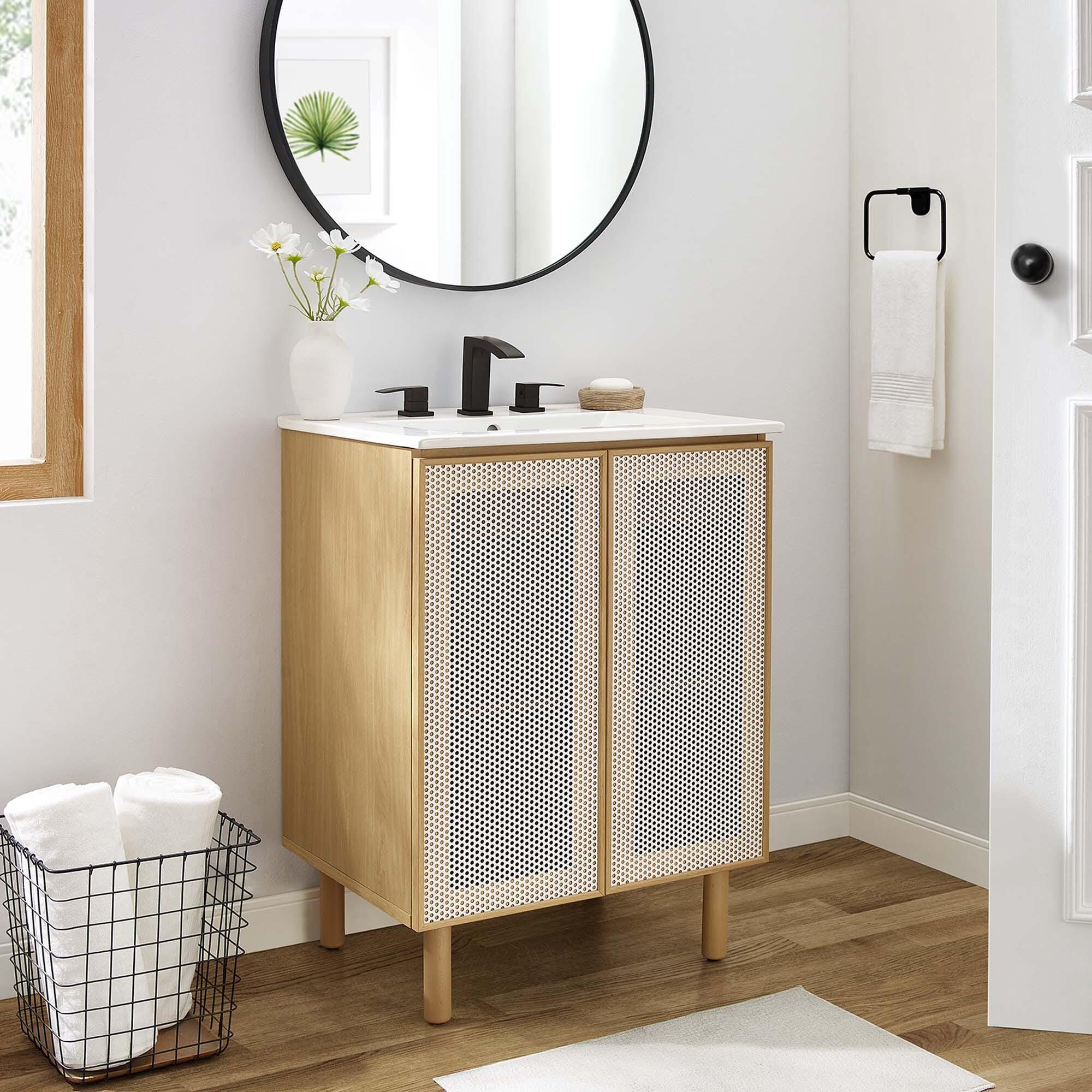 Click here for Modway Calla 25 Bathroom Vanity  Oak/White prices