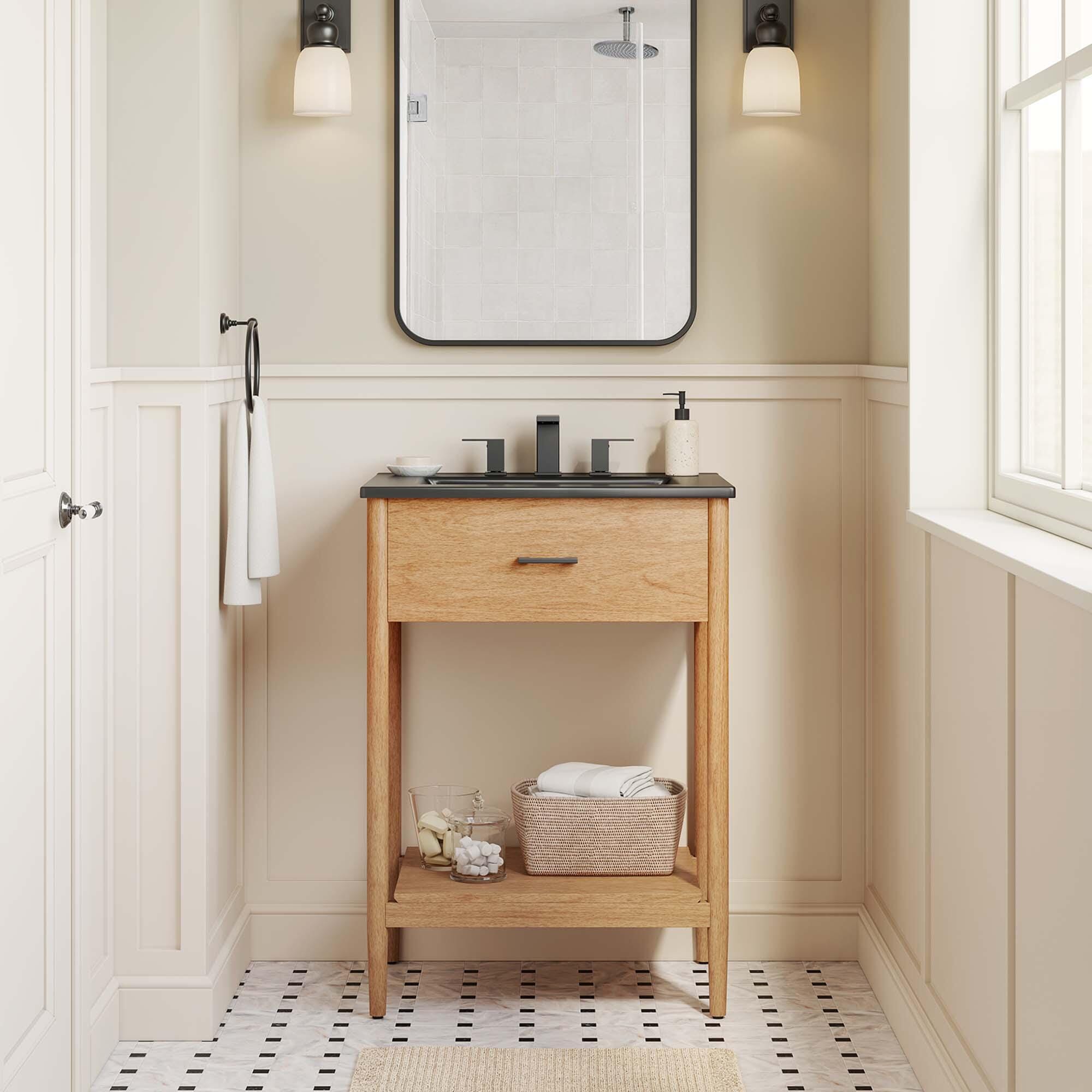 Click here for Modway Zaire 24 Bathroom Vanity  Natural/Black prices