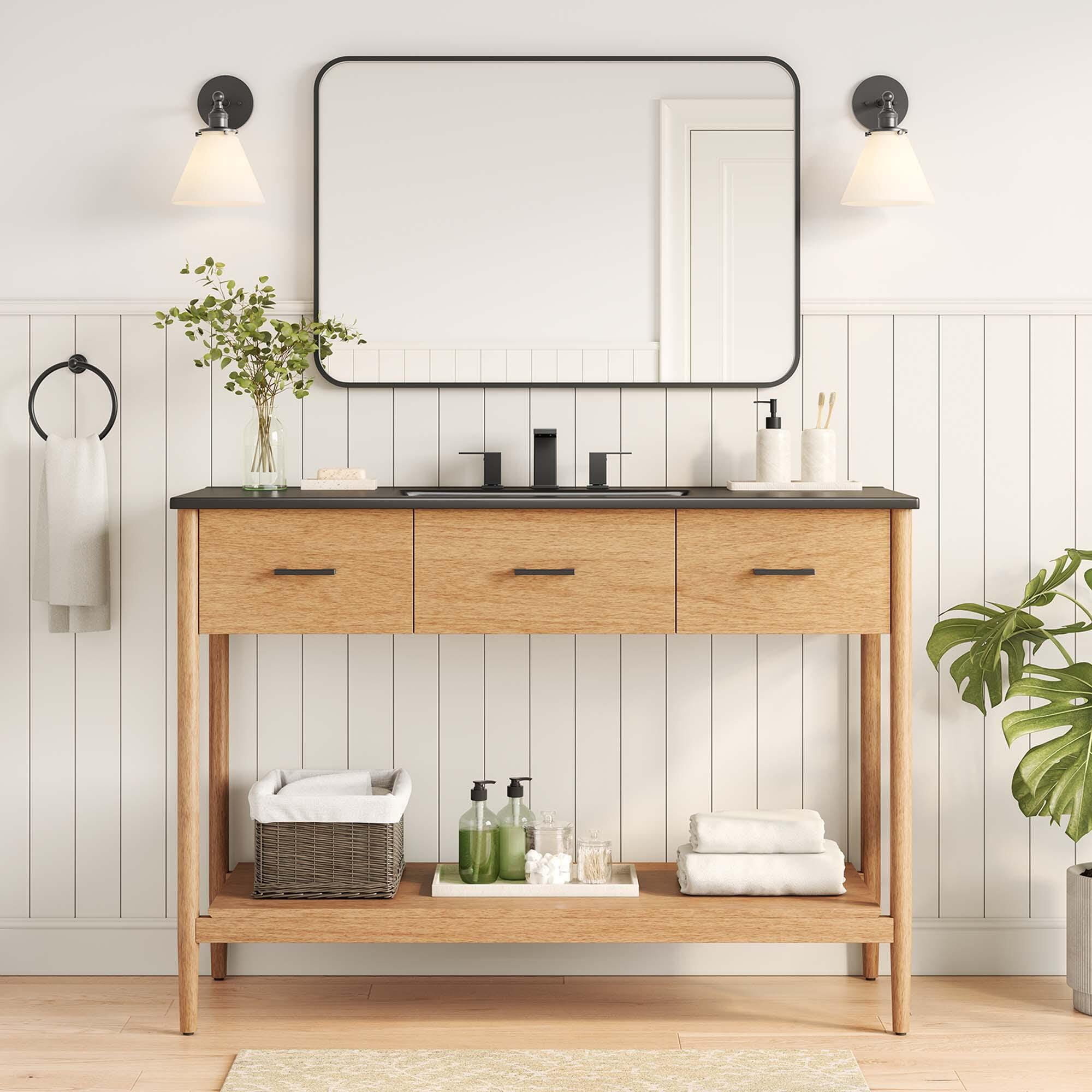 Click here for Modway Zaire 48 Single Sink Bathroom Vanity  Natur... prices