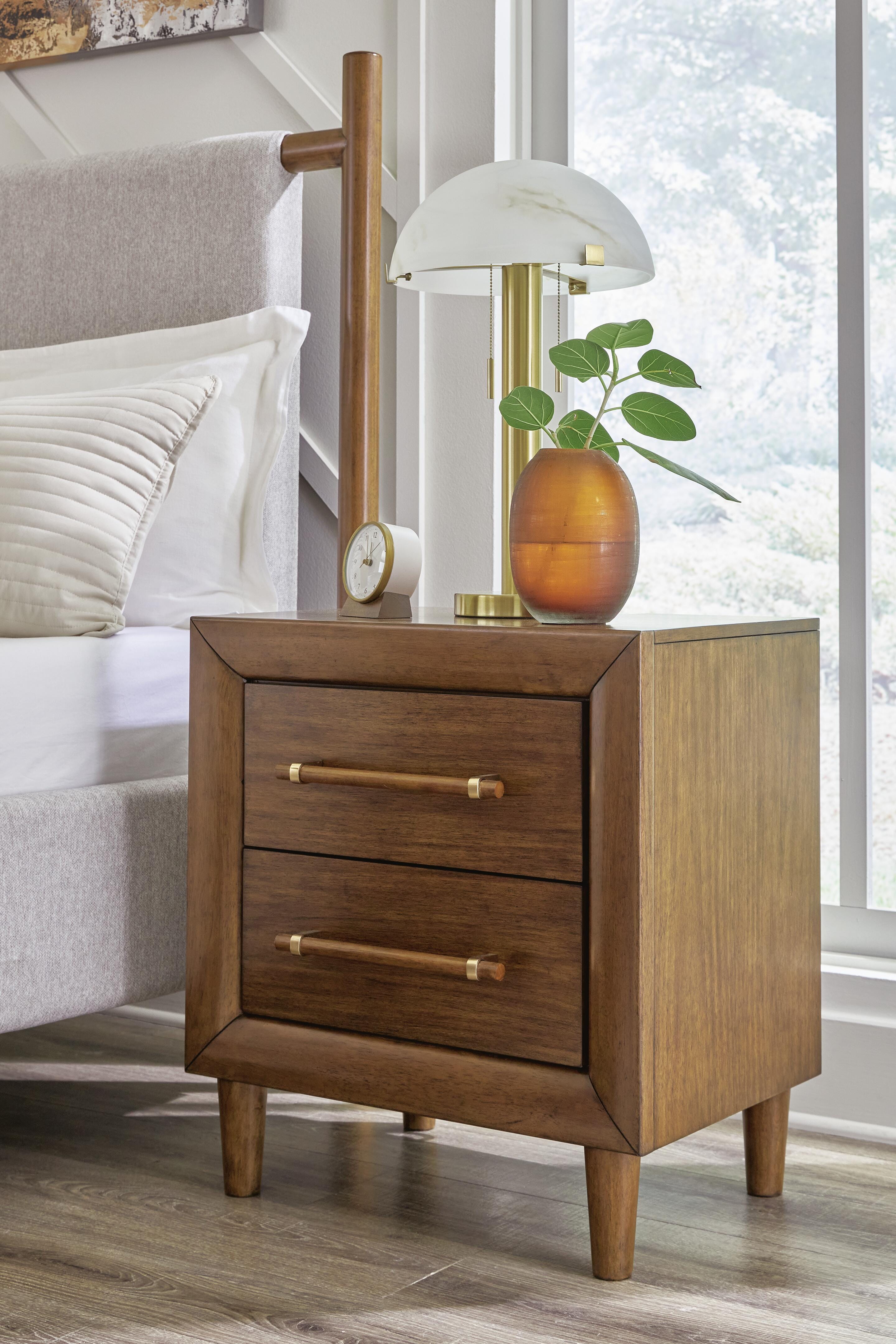 Click here for Lyncott 24 2 Drawer Charging Nightstand  Brown prices