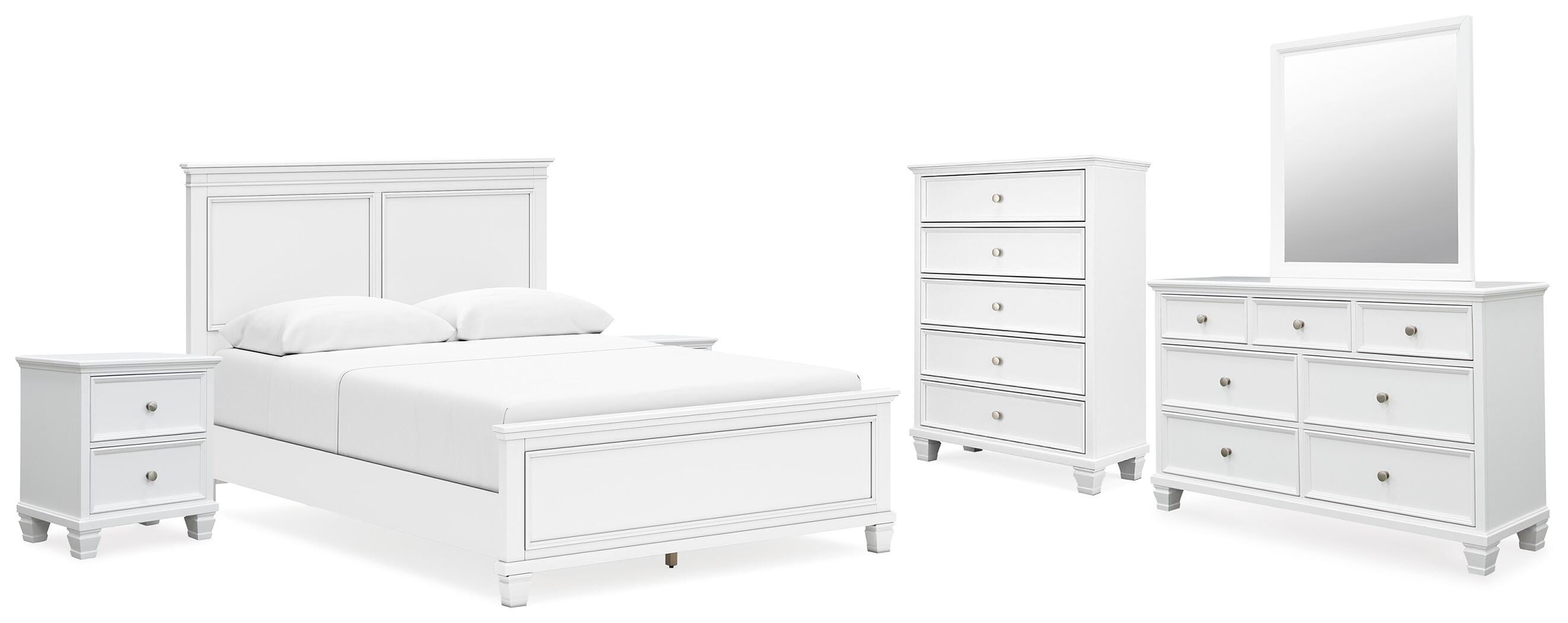 Click here for Fortman Queen Panel Bed with Mirrored Dresser  Che... prices