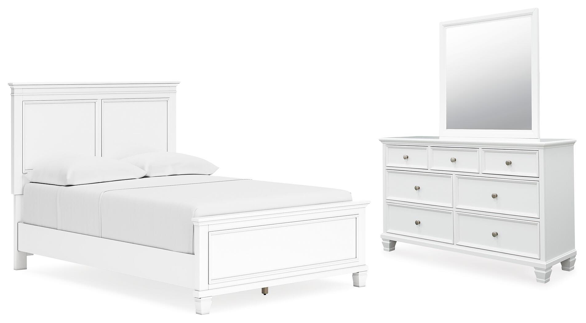 Click here for Fortman Full Panel Bed with Mirrored Dresser  Whit... prices