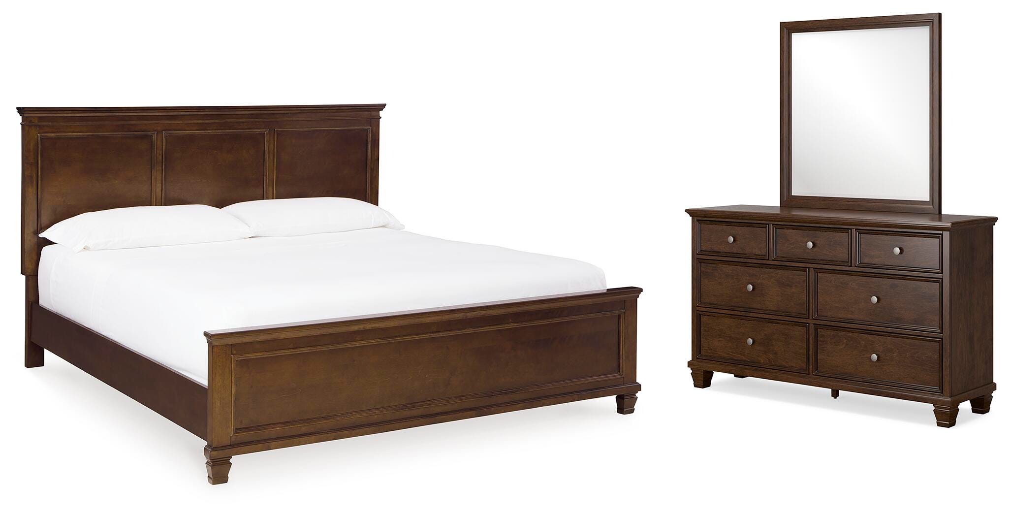 Click here for Danabrin King Panel Bed with Mirrored Dresser  Bro... prices