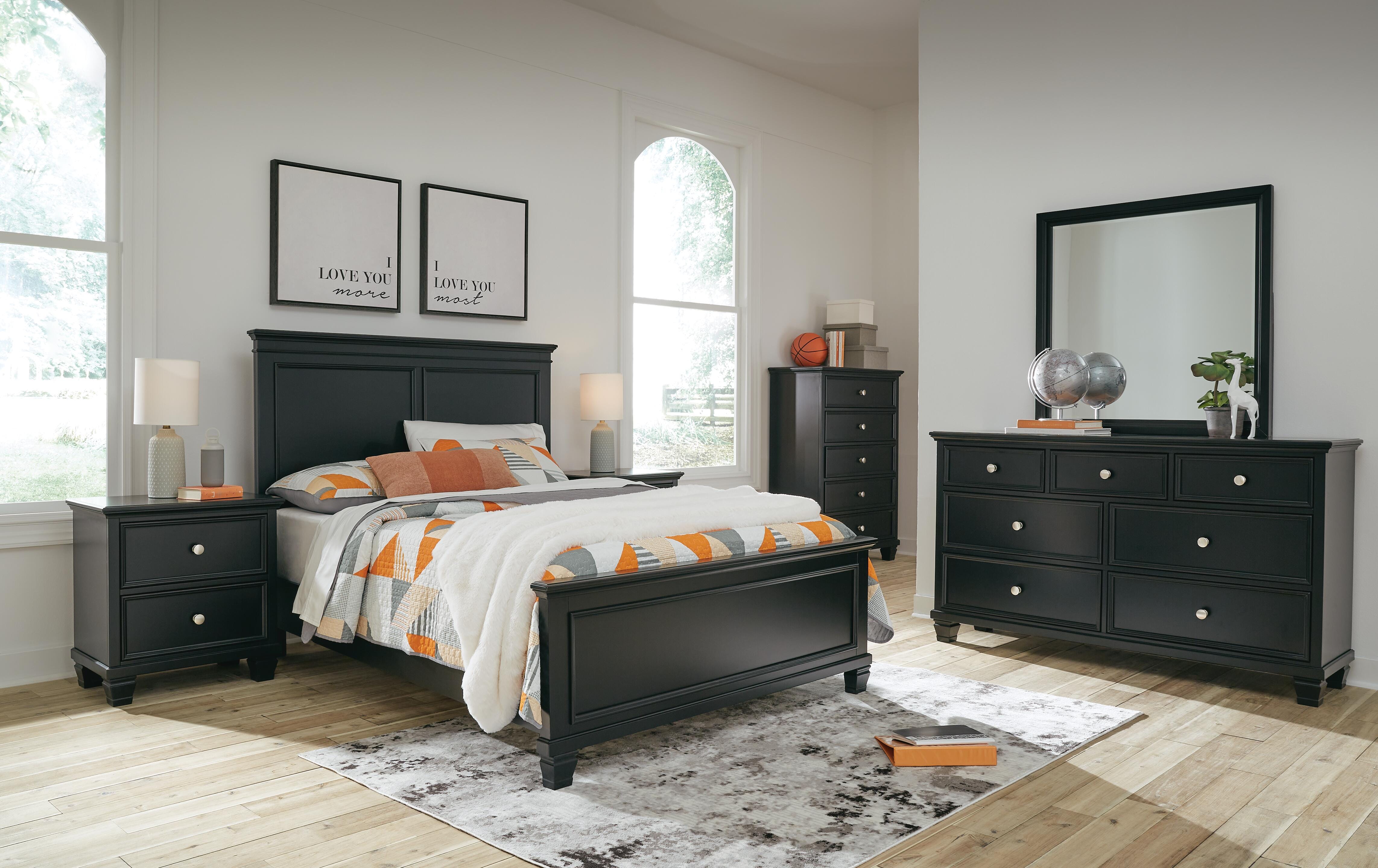 Click here for Lanolee Full Panel Bed with Mirrored Dresser  Ches... prices