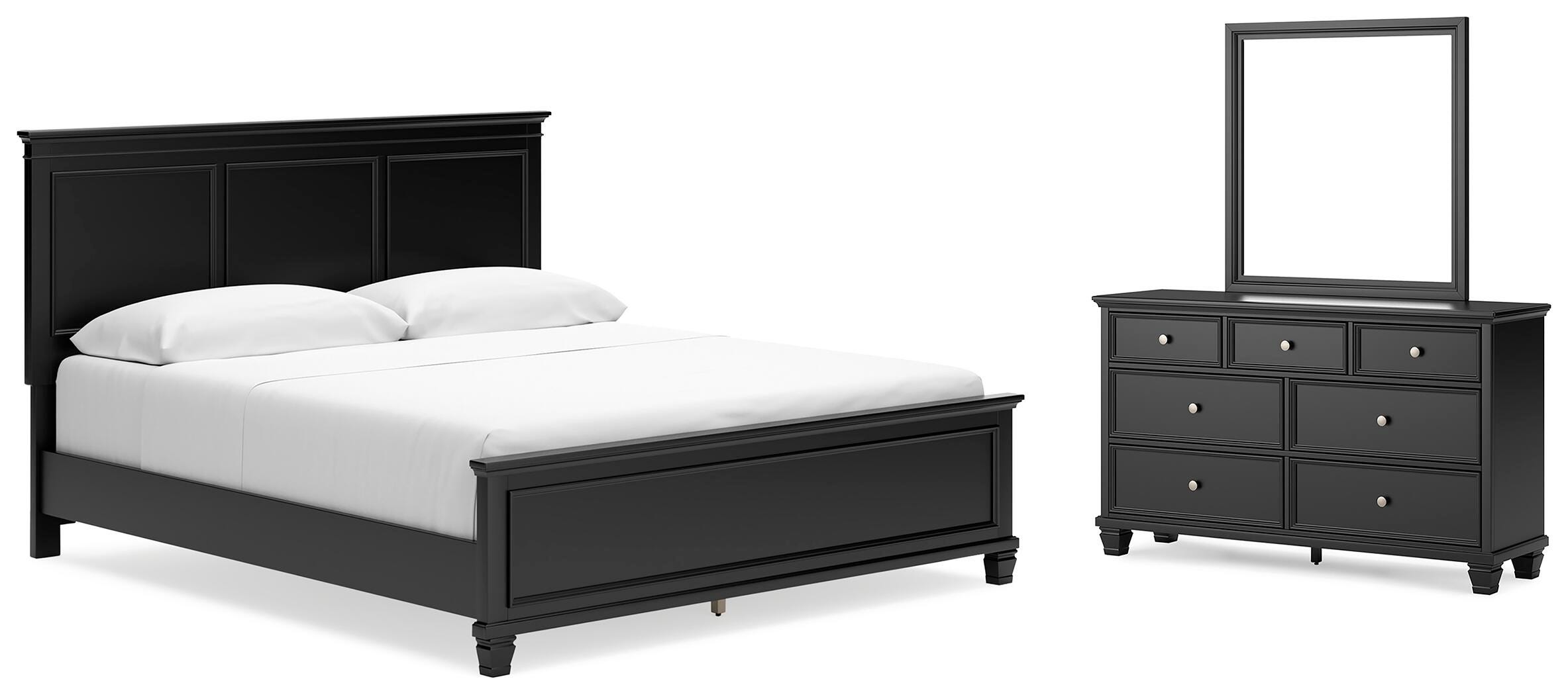 Click here for Lanolee California King Panel Bed with Mirrored Dr... prices
