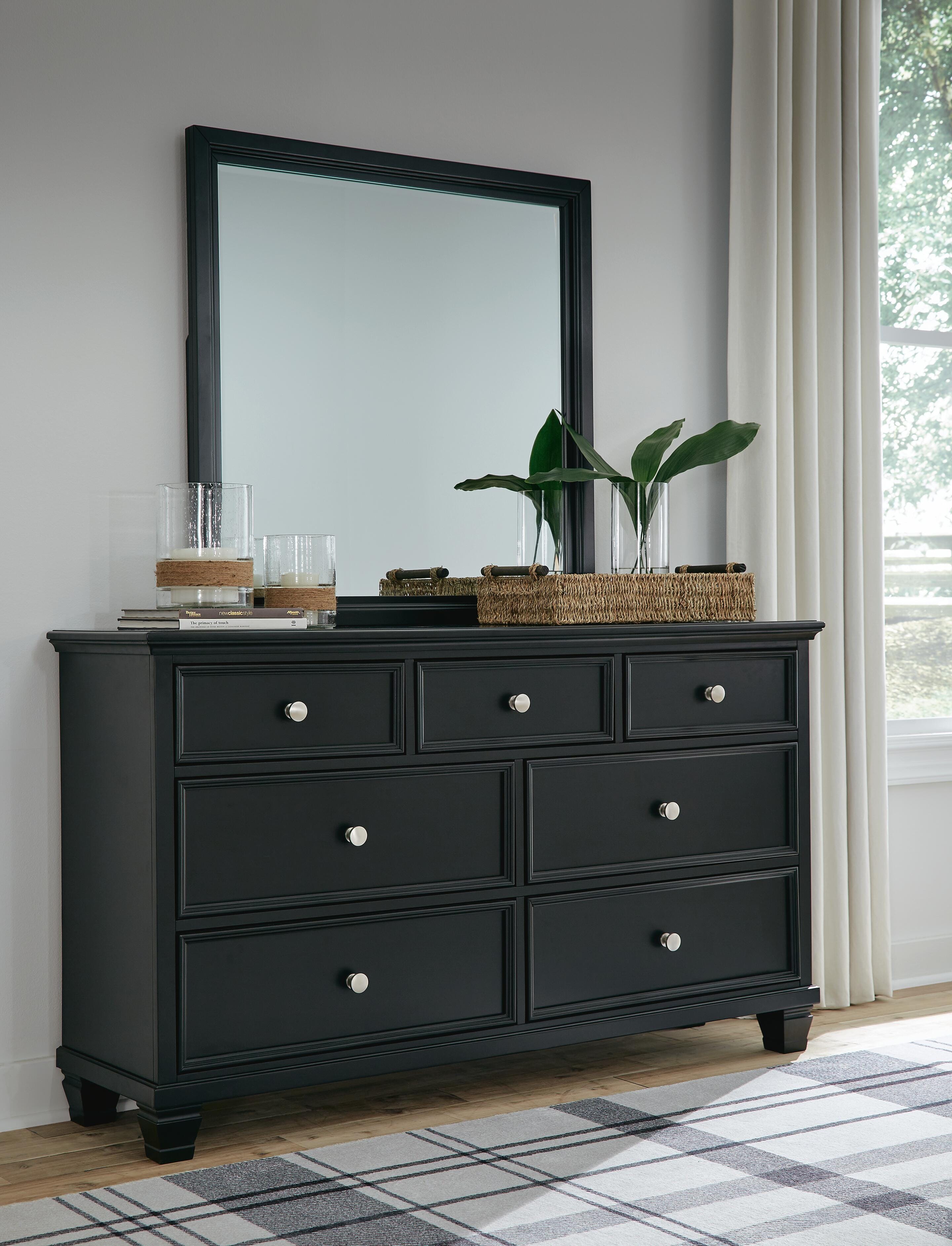 Click here for Lanolee 7 Drawer Dresser and Mirror  Black prices