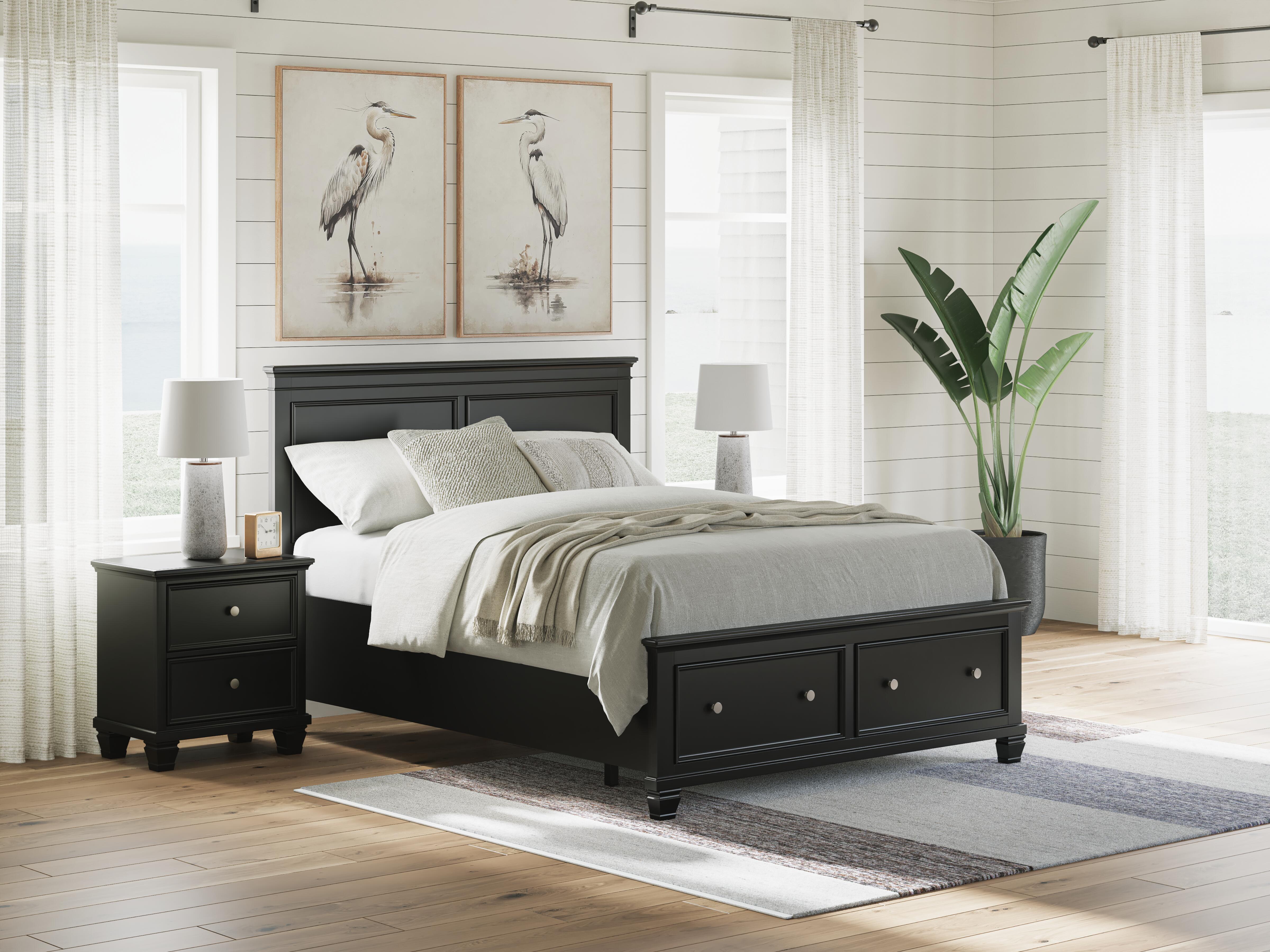 Click here for Lanolee Queen Panel Storage Bed  Black prices
