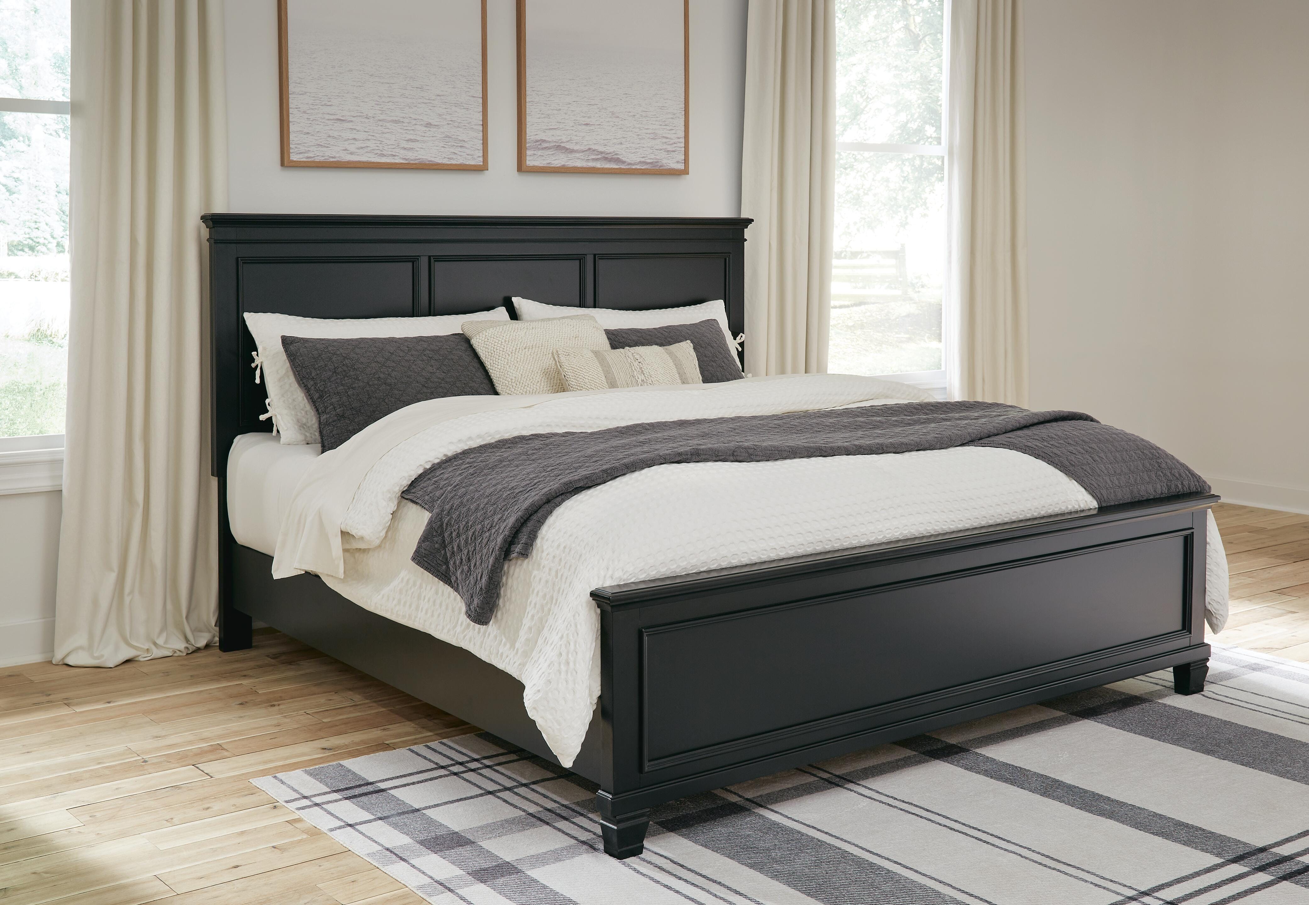 Click here for Lanolee King Panel Bed  Black prices