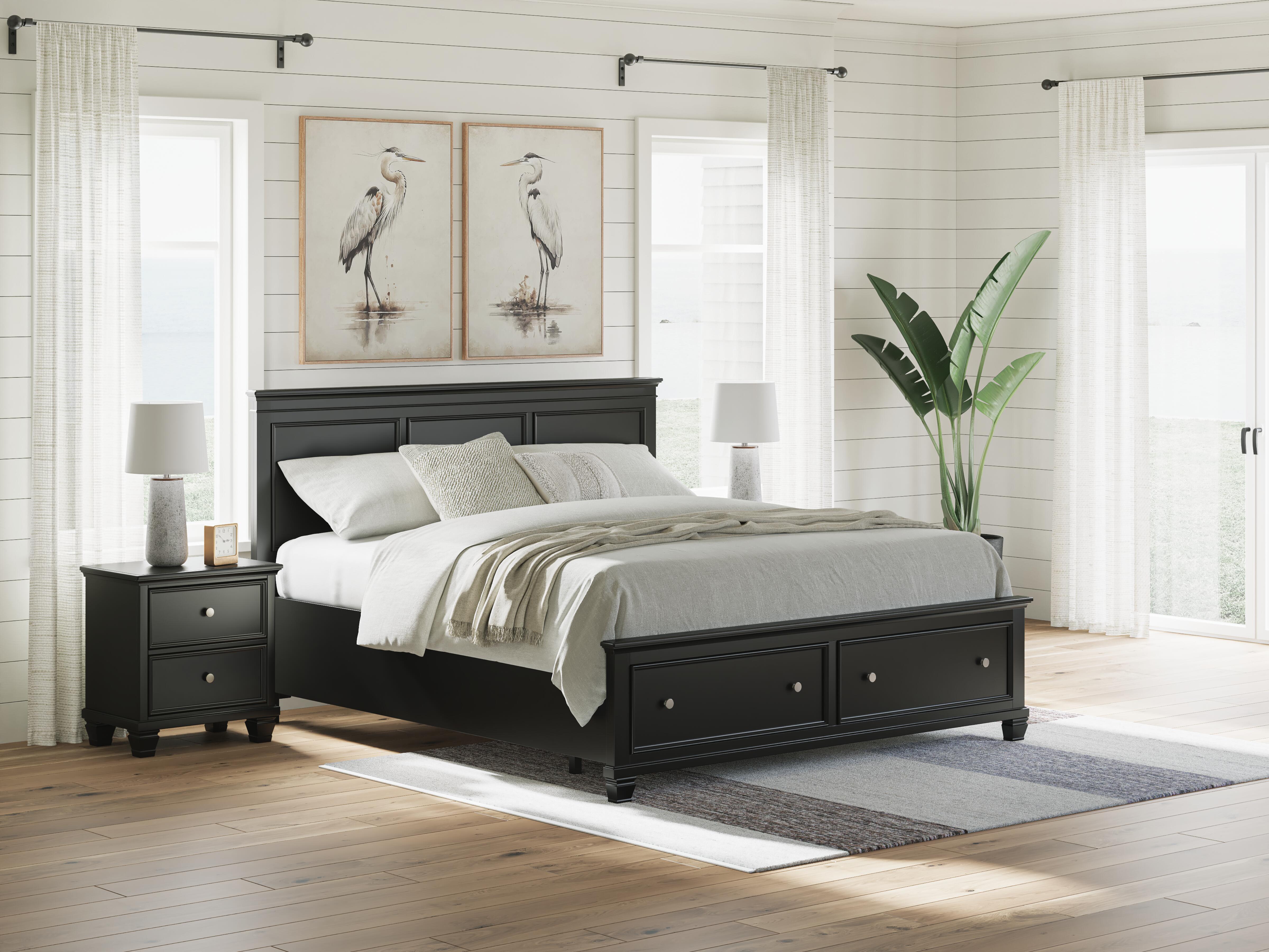Click here for Lanolee California King Panel Storage Bed  Black prices