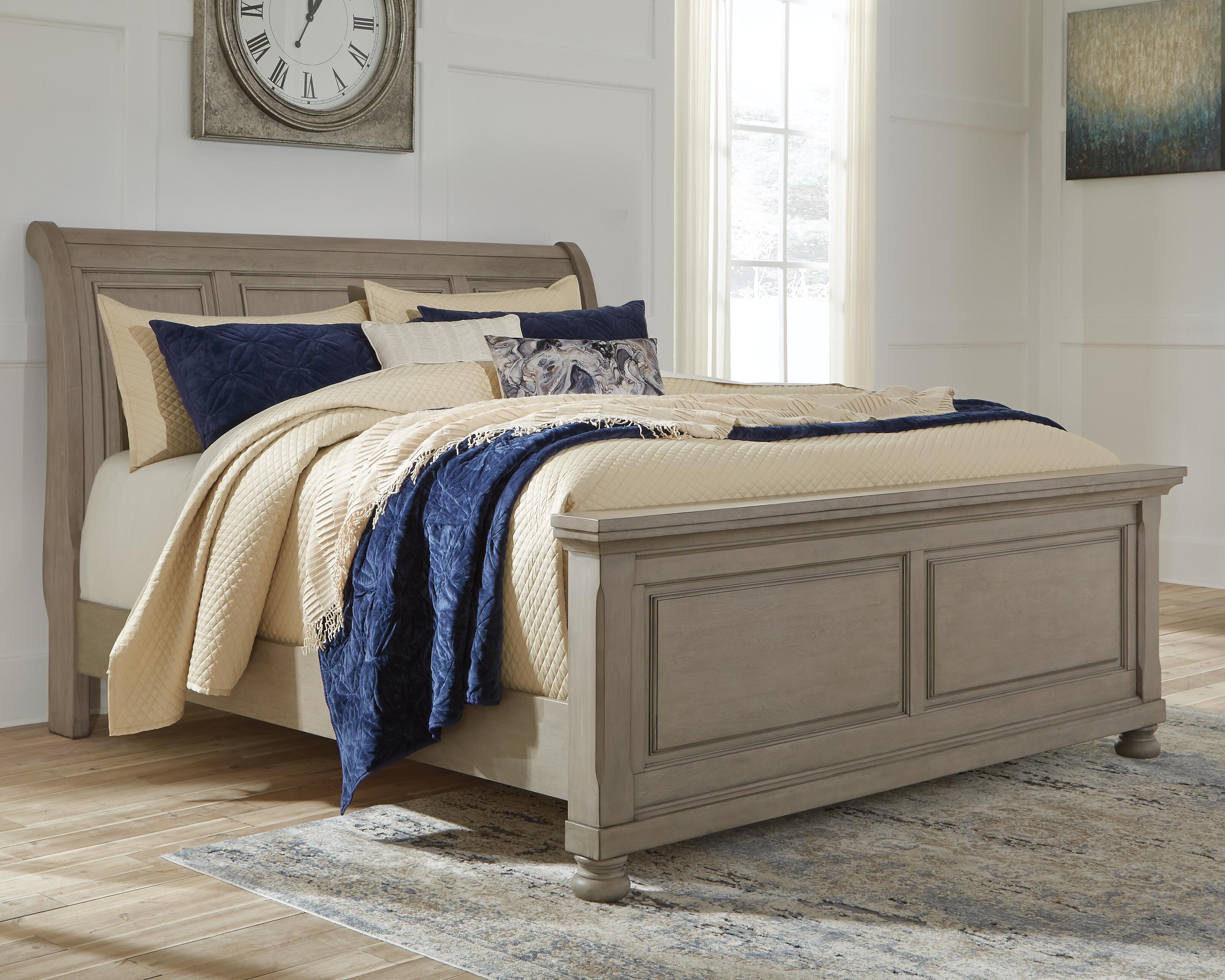 Click here for Lettner Queen Sleigh Bed  Light Gray prices