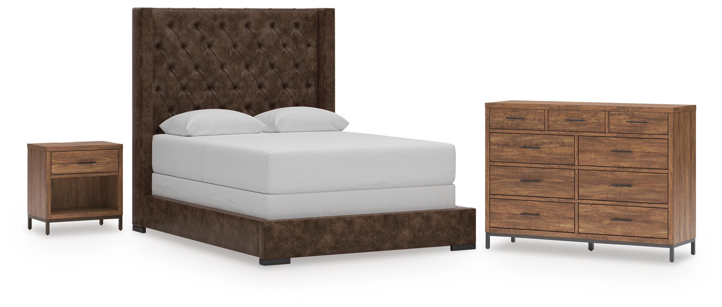 Click here for Steenlage Queen Upholstered Bed with Dresser and N... prices