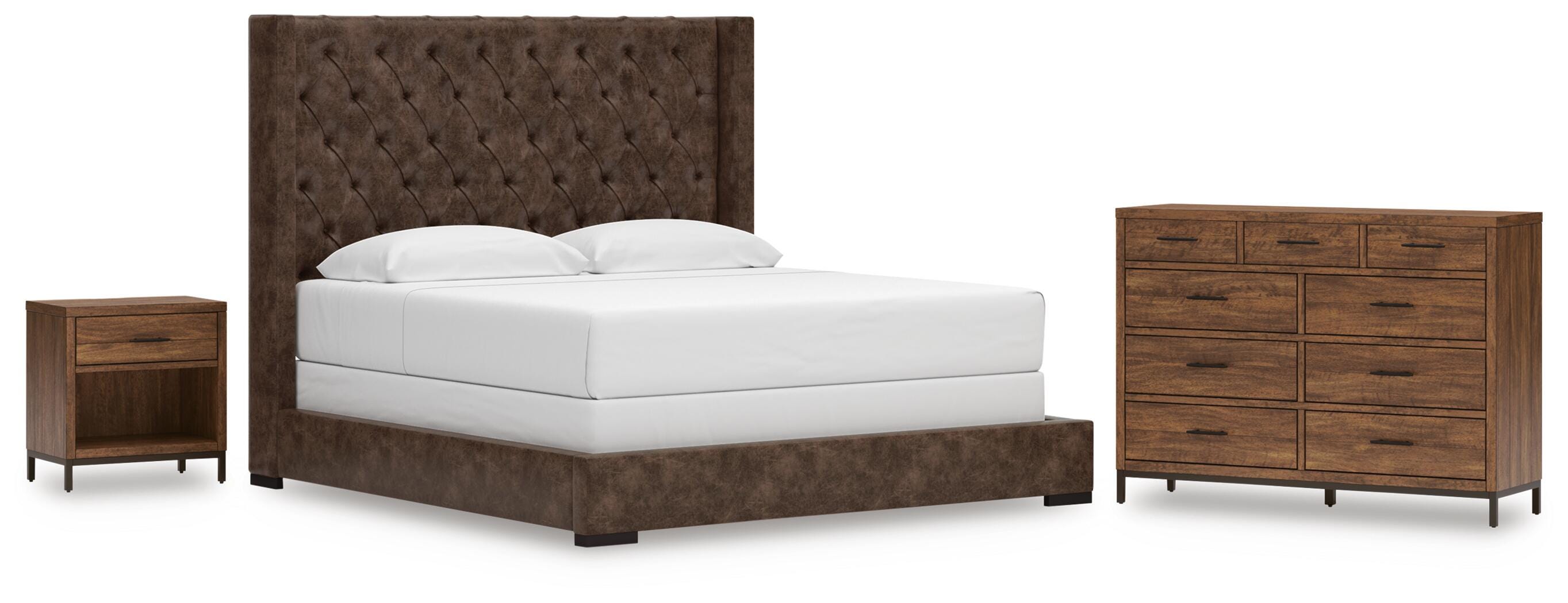 Click here for Steenlage King Upholstered Bed with Dresser and Ni... prices