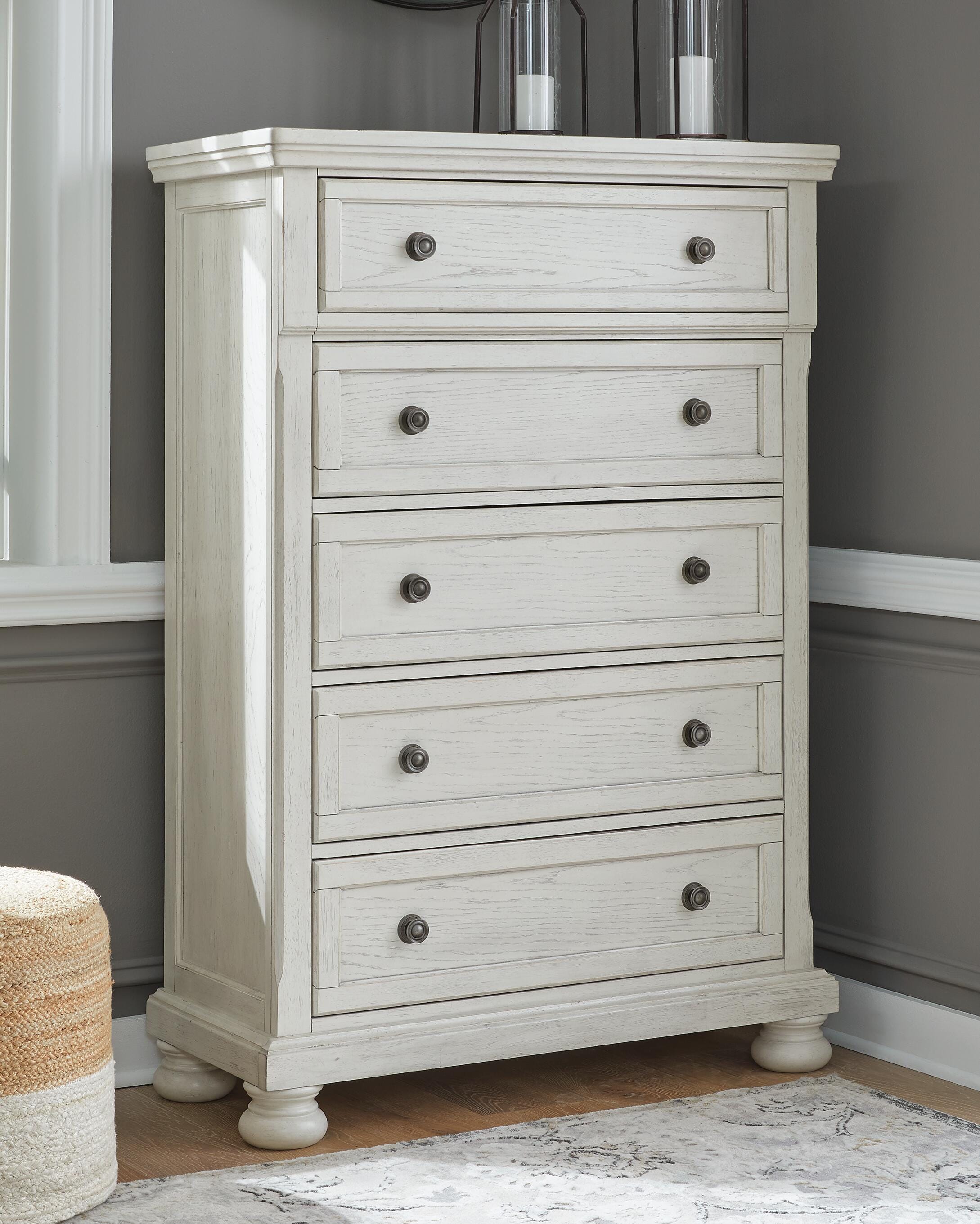 Click here for Robbinsdale 5 Drawer Chest of Drawers  Antique Whi... prices
