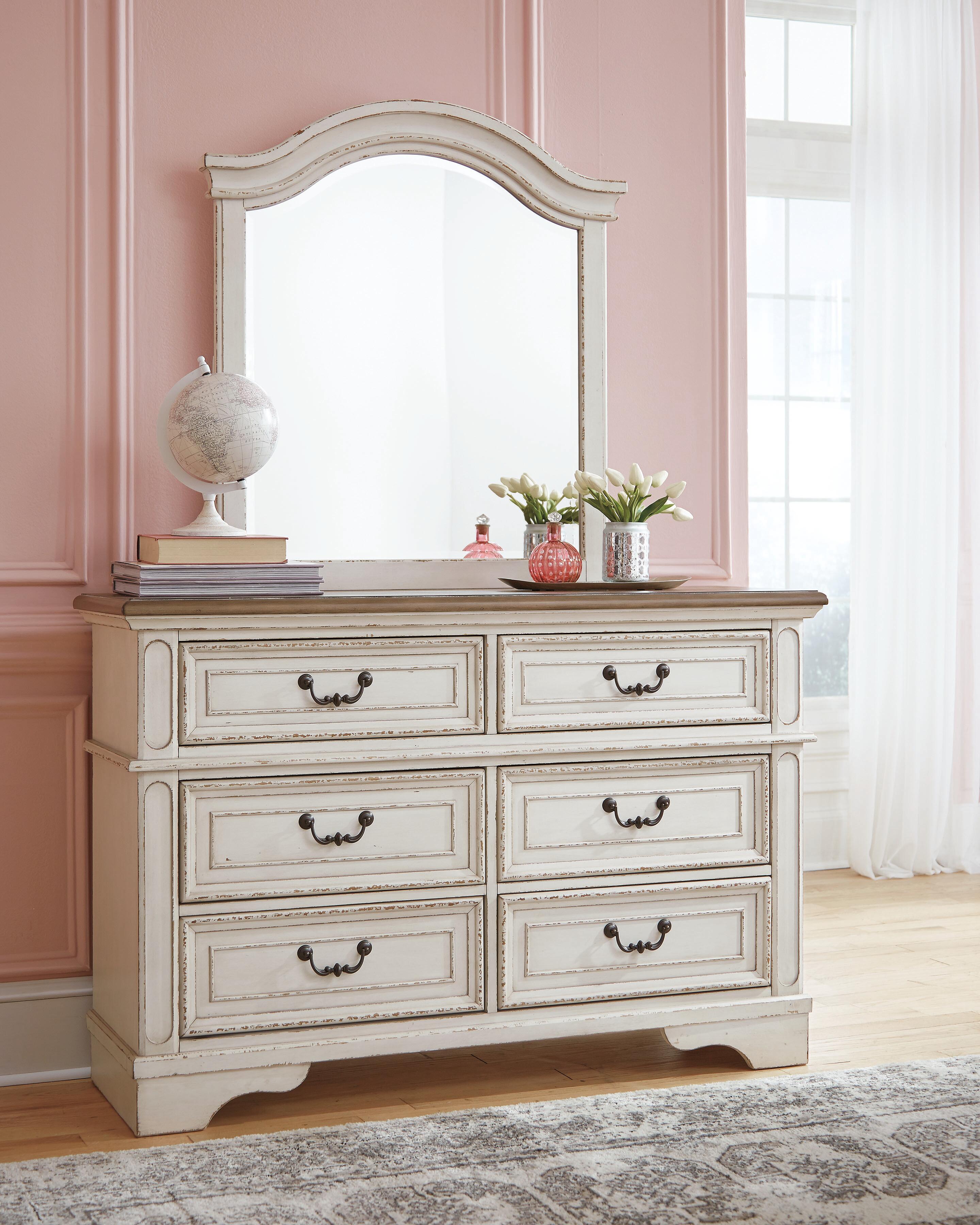 Click here for Realyn 6 Drawer Dresser and Mirror  Chipped White prices