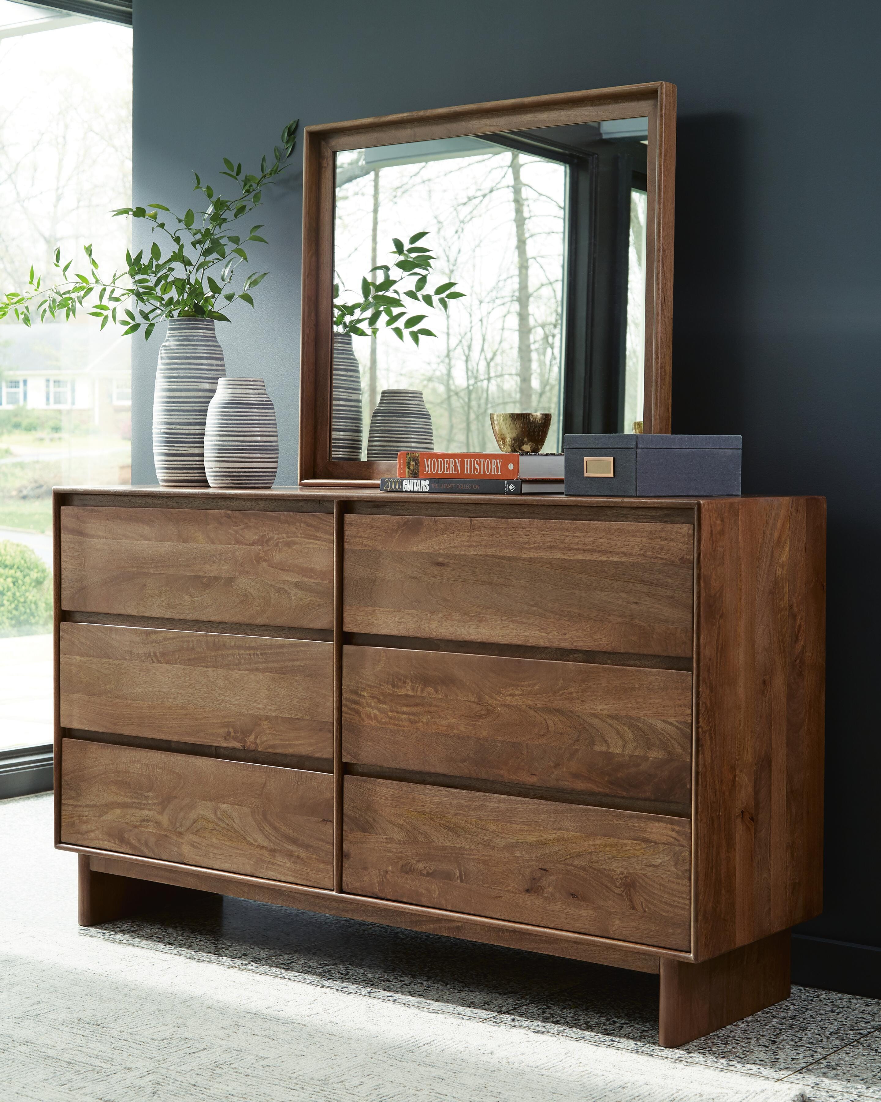 Click here for Isanti 6 Drawer Dresser and Mirror  Light Brown prices