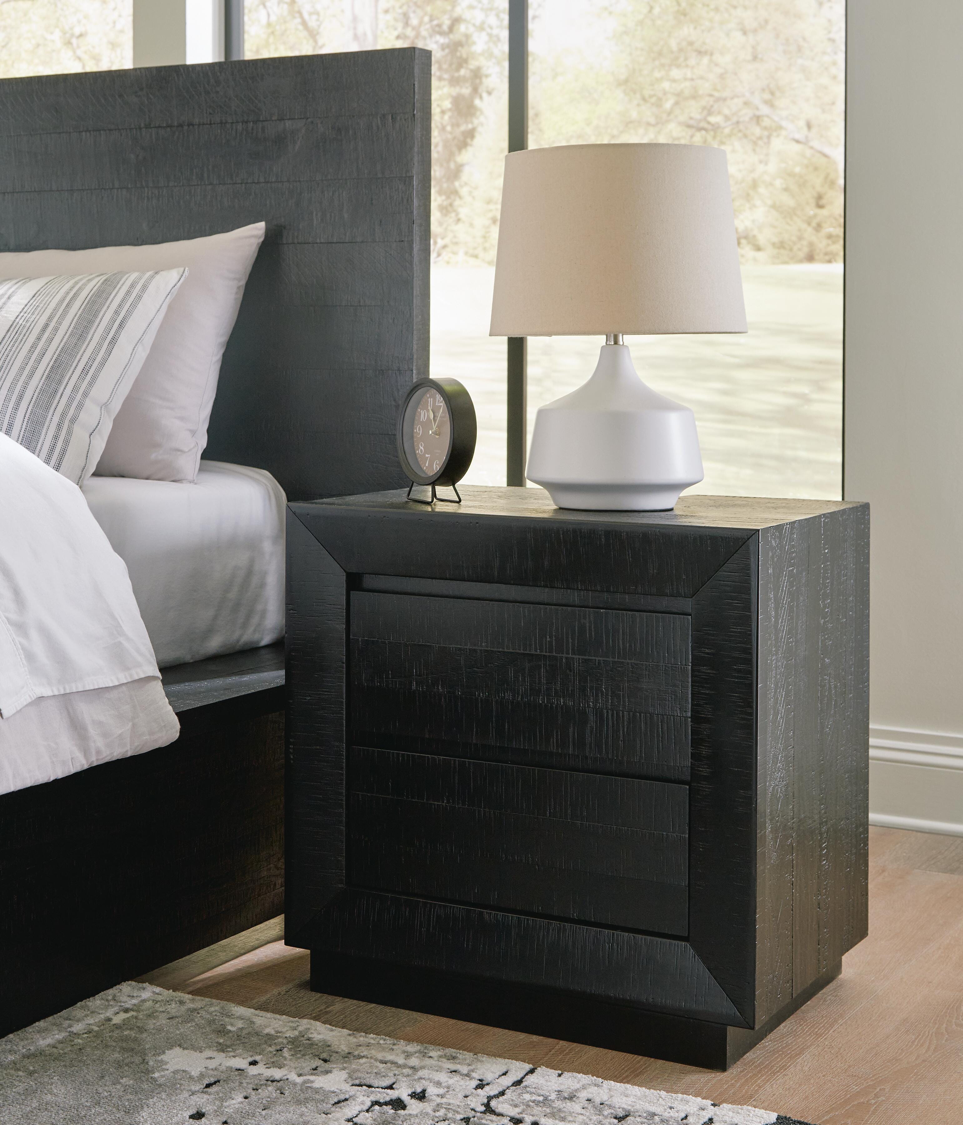Click here for Londer 28 2 Drawer Charging Nightstand  Black prices