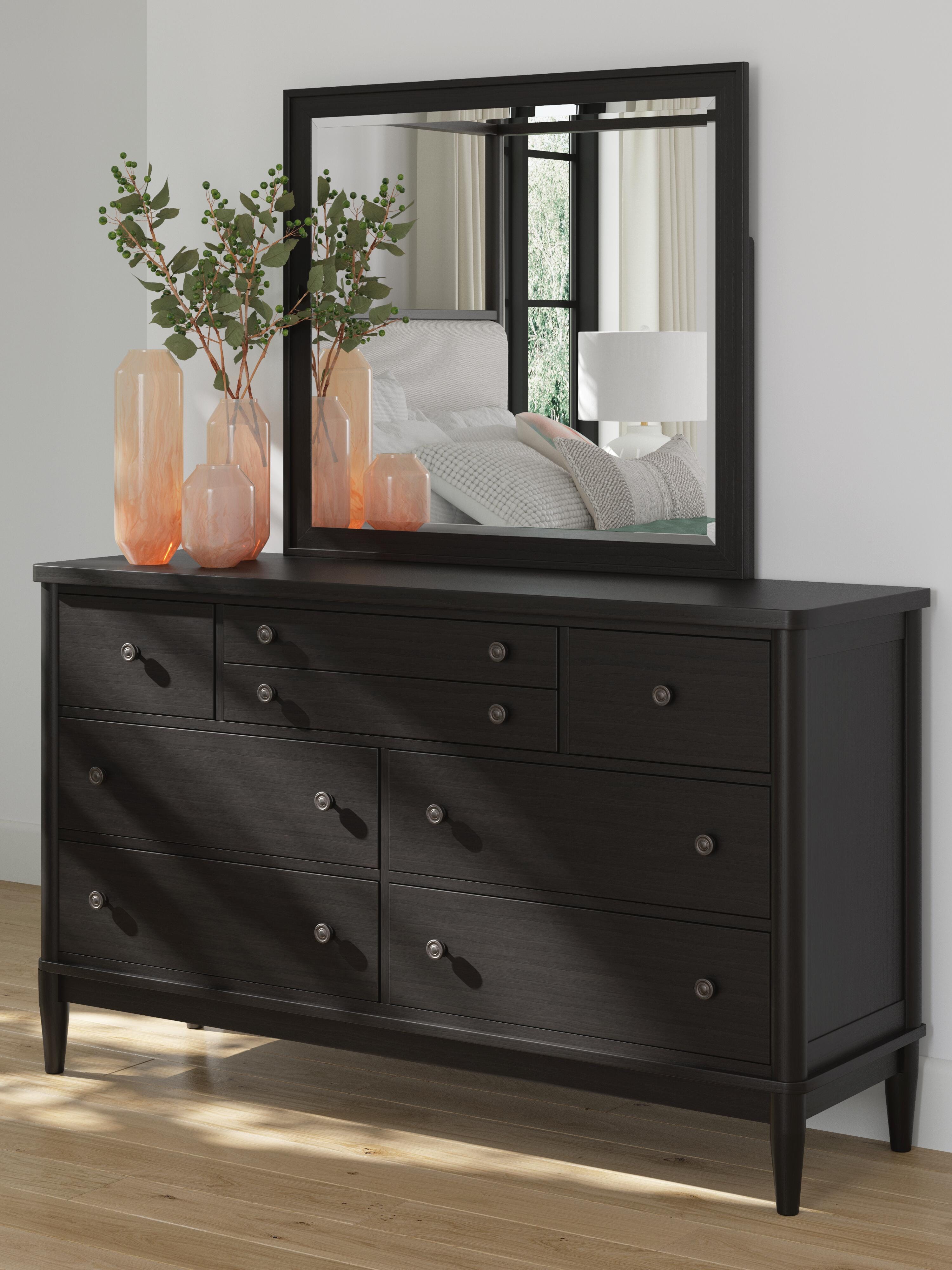 Click here for Portdown 8 Drawer Dresser and Mirror  Black prices