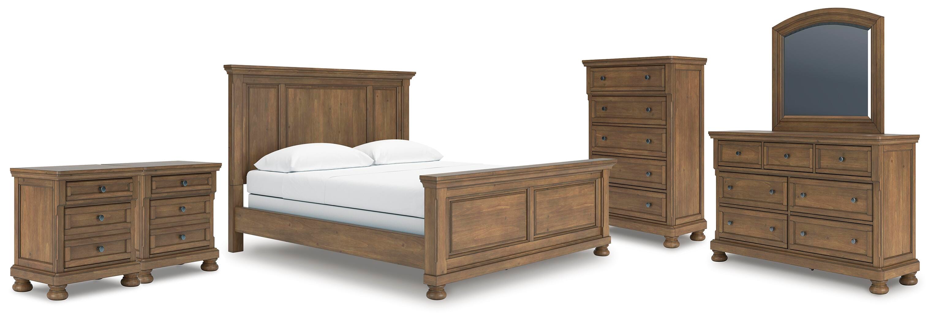 Click here for Vandenmore California King Panel Bed with Mirrored... prices