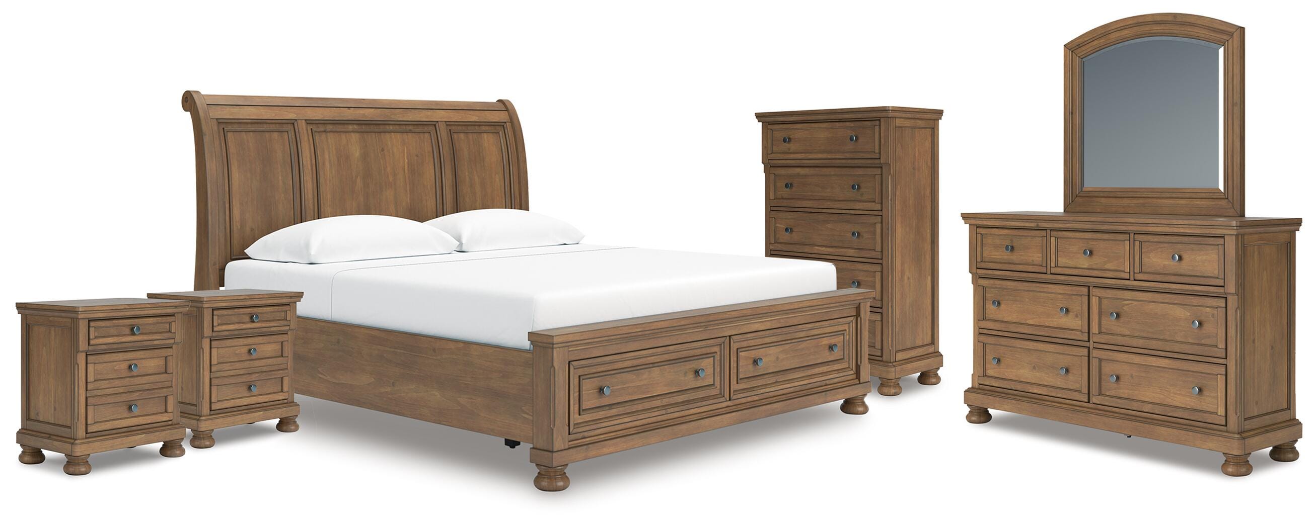Click here for Vandenmore King Storage Sleigh Bed with Mirrored D... prices