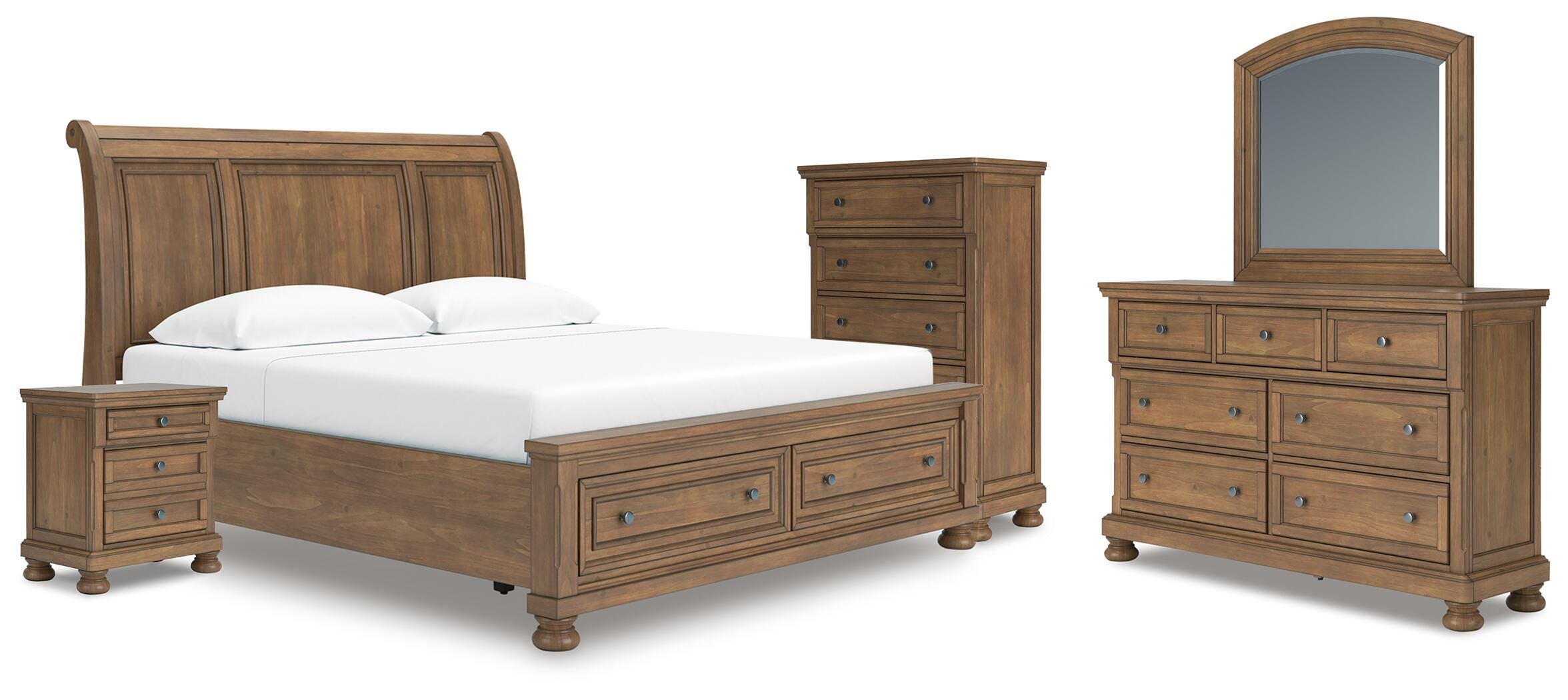 Click here for Vandenmore King Storage Sleigh Bed with Mirrored D... prices