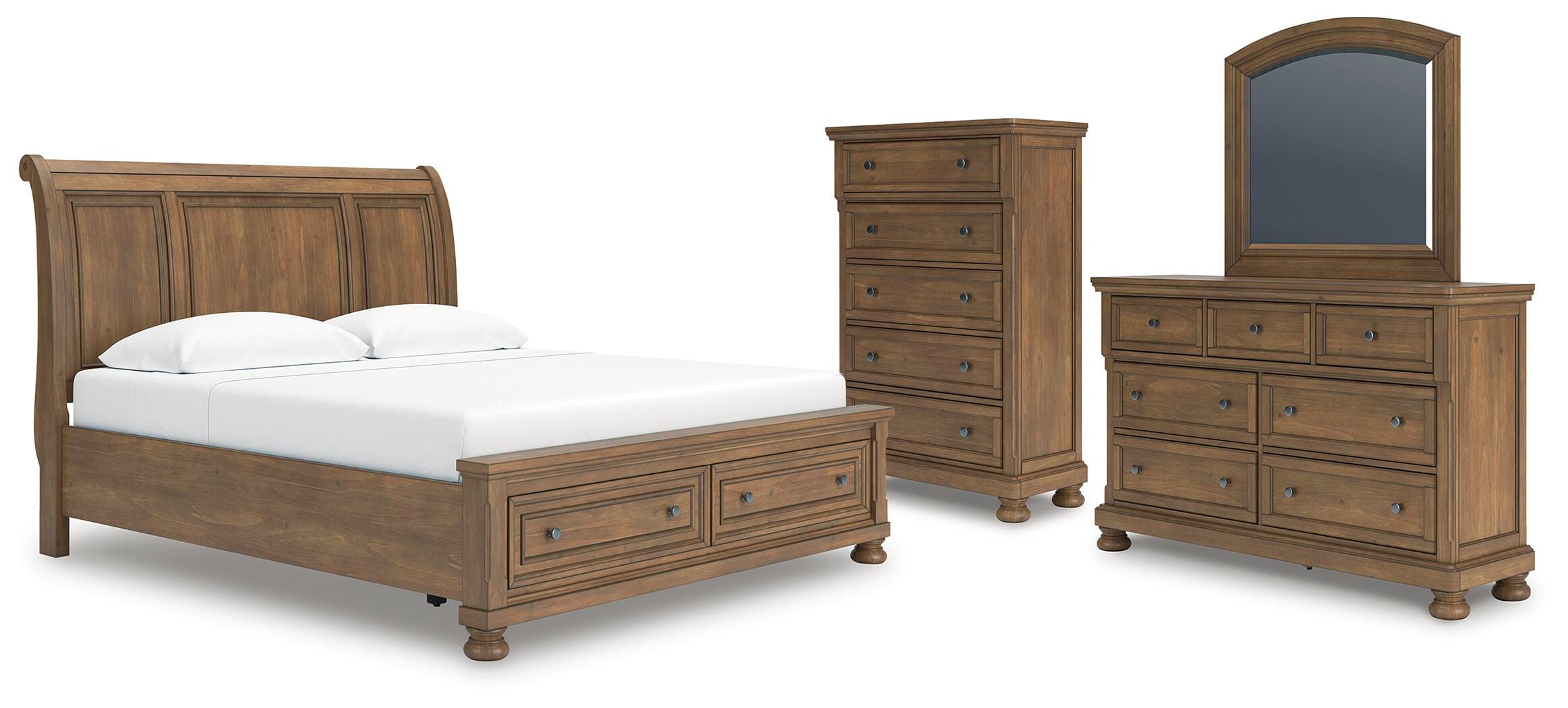 Click here for Vandenmore King Storage Sleigh Bed with Mirrored D... prices