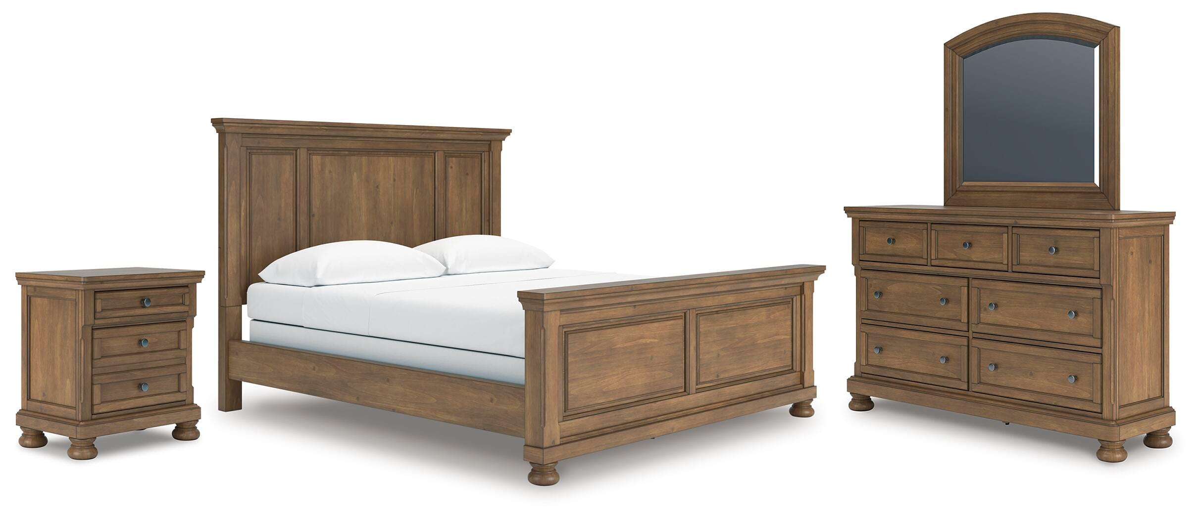 Click here for Vandenmore California King Panel Bed with Mirrored... prices