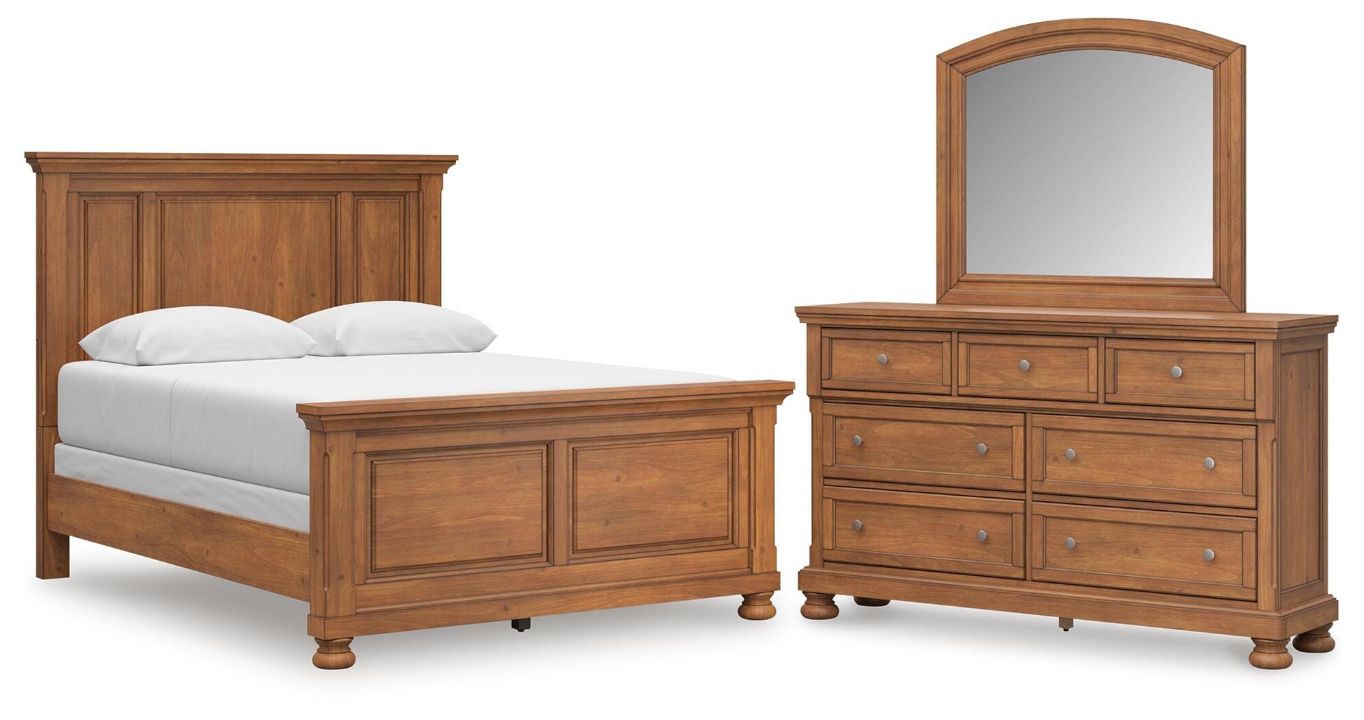 Click here for Vandenmore Queen Panel Bed with Mirrored Dresser... prices