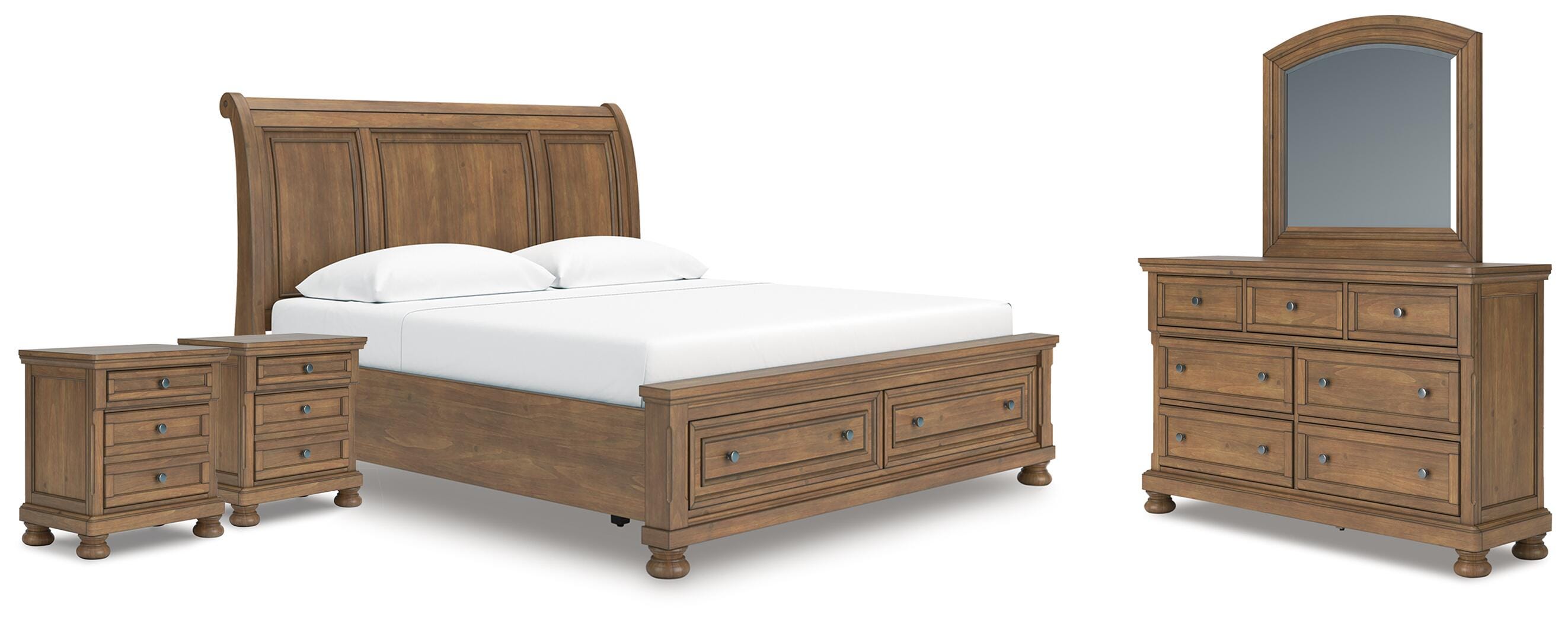 Click here for Vandenmore King Storage Sleigh Bed with Mirrored D... prices