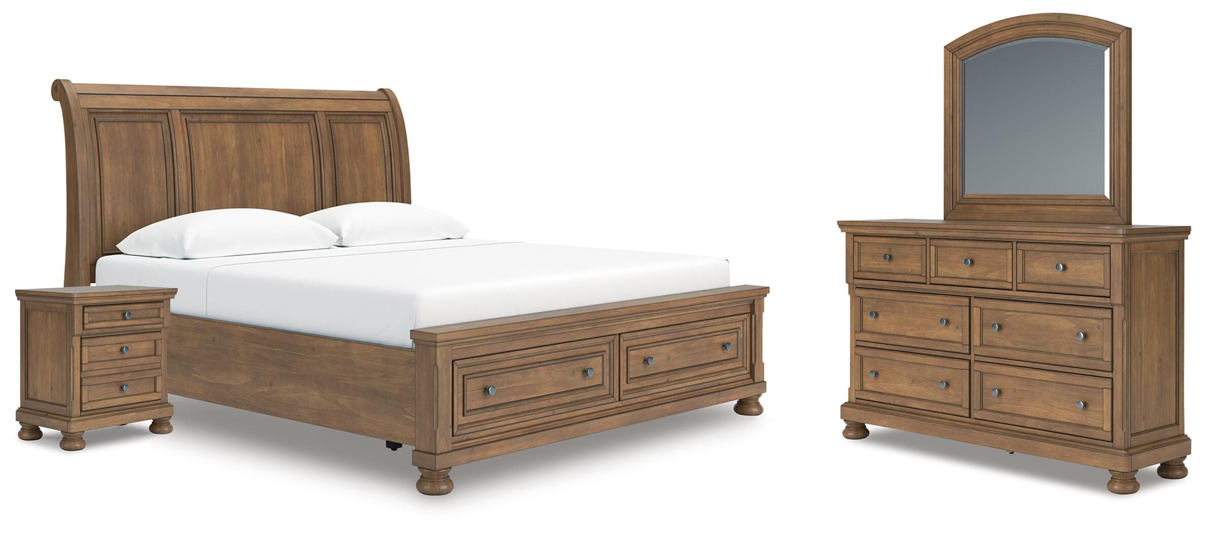 Click here for Vandenmore King Storage Sleigh Bed with Mirrored D... prices