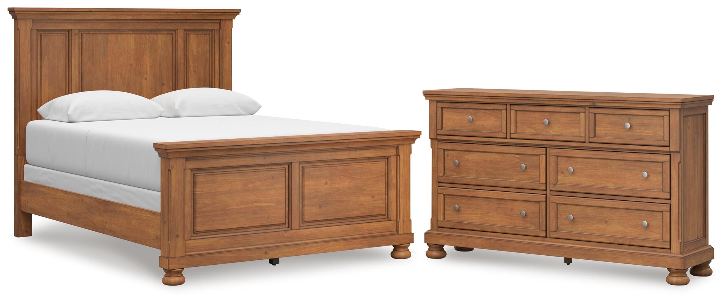 Click here for Vandenmore Queen Panel Bed with Dresser  Medium Br... prices