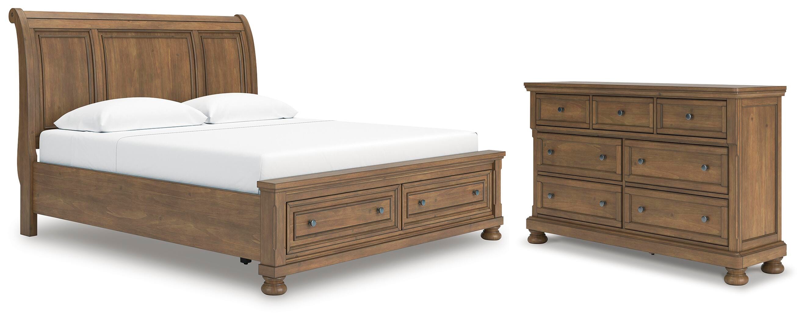Click here for Vandenmore King Storage Sleigh Bed with Dresser  M... prices
