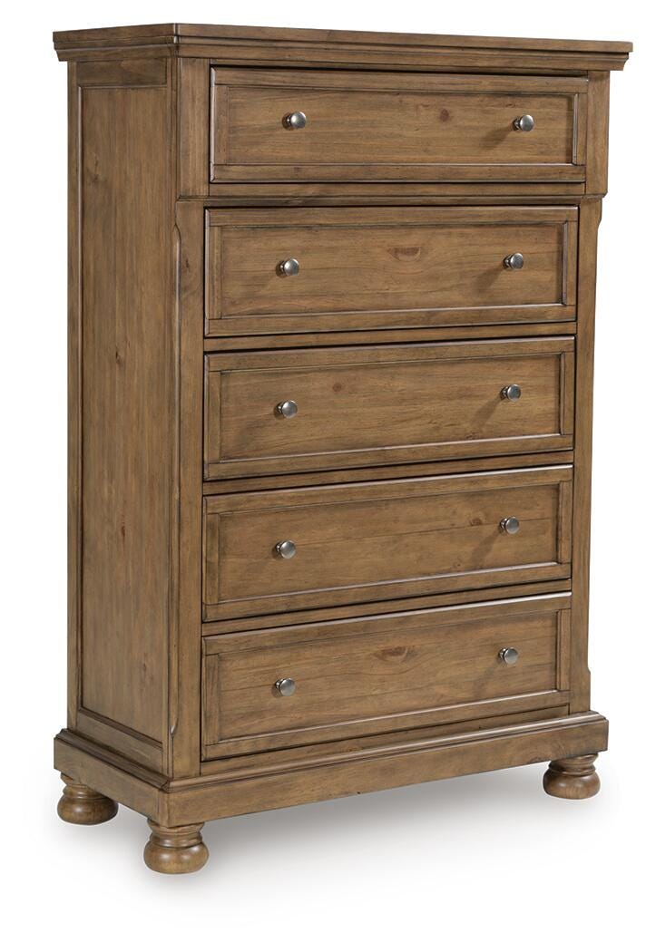 Click here for Vandenmore 5 Drawer Chest of Drawers  Medium Brown prices