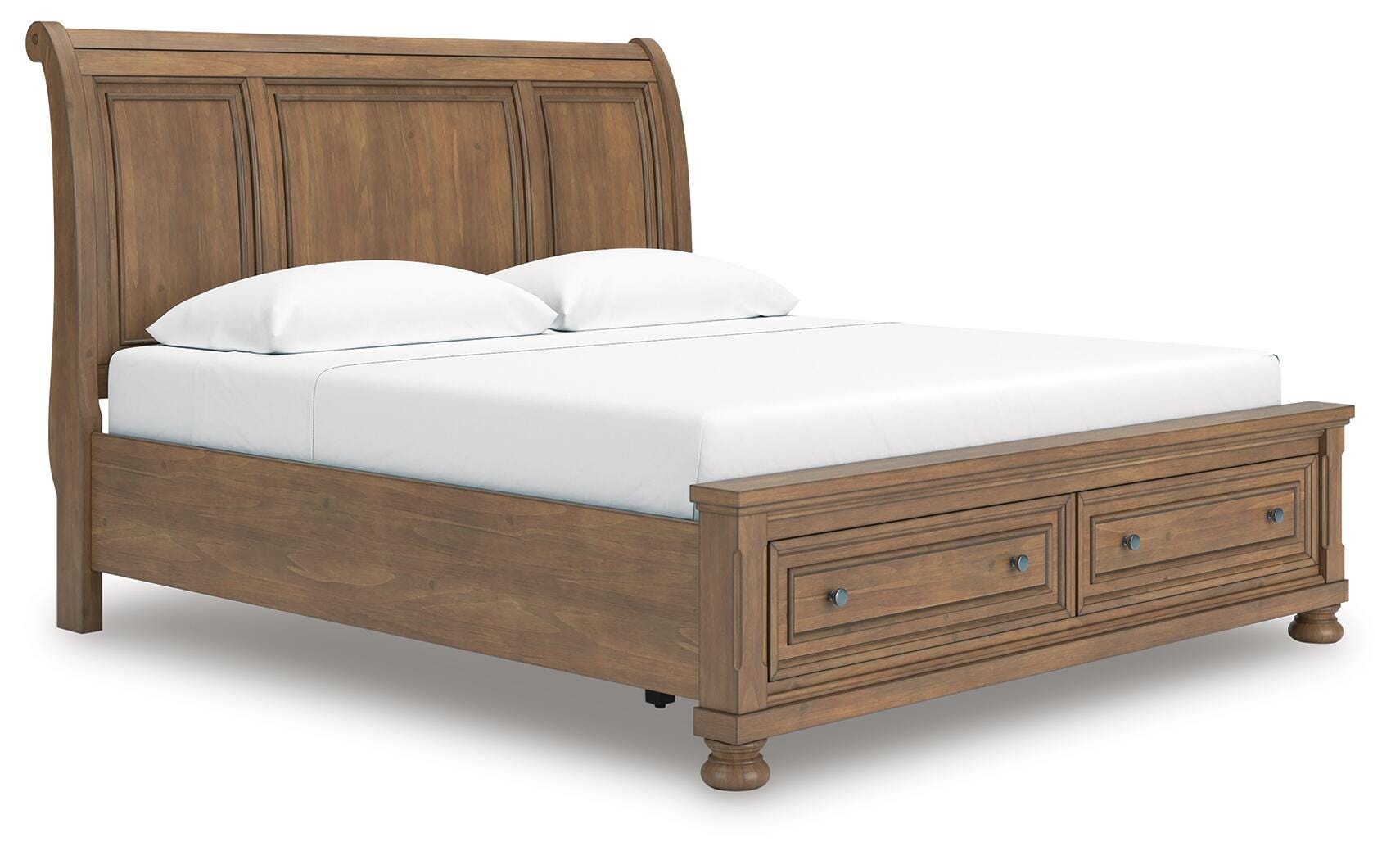 Click here for Vandenmore King Storage Sleigh Bed  Medium Brown prices
