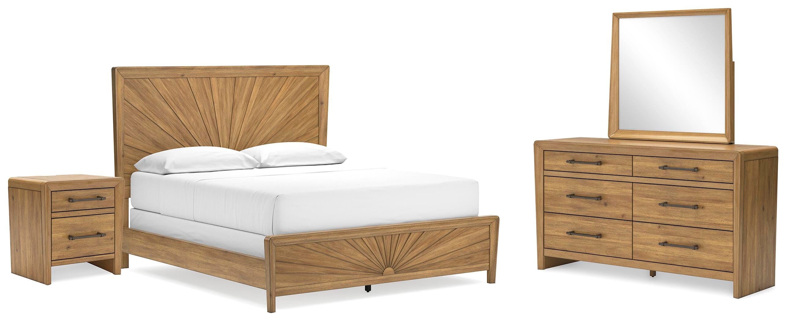 Click here for Takston California King Panel Bed with Mirrored Dr... prices