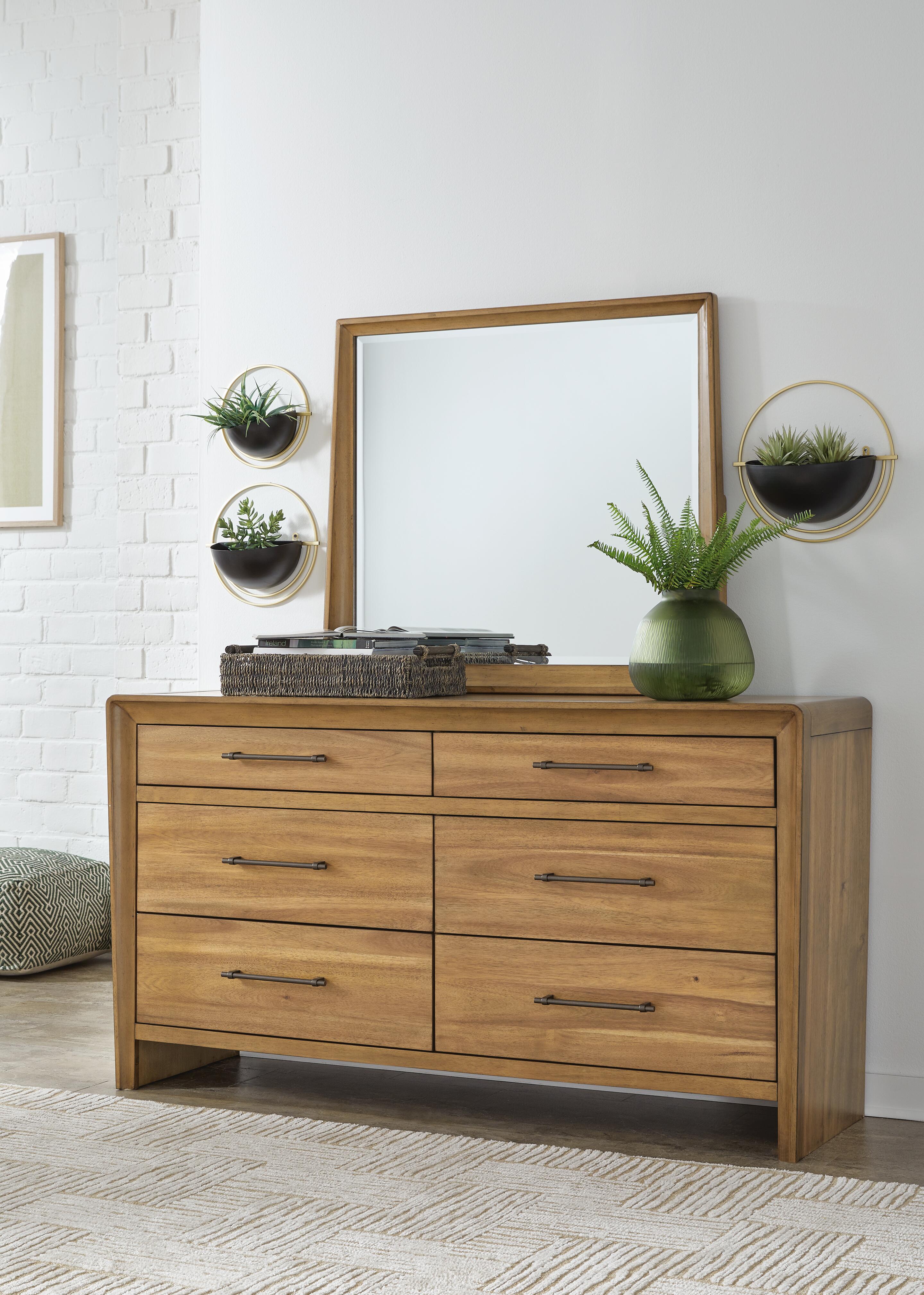 Click here for Takston 6 Drawer Dresser and Mirror  Light Brown prices