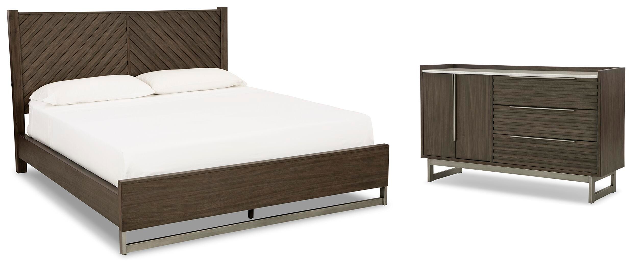 Click here for Arkenton California King Panel Bed with Dresser  G... prices